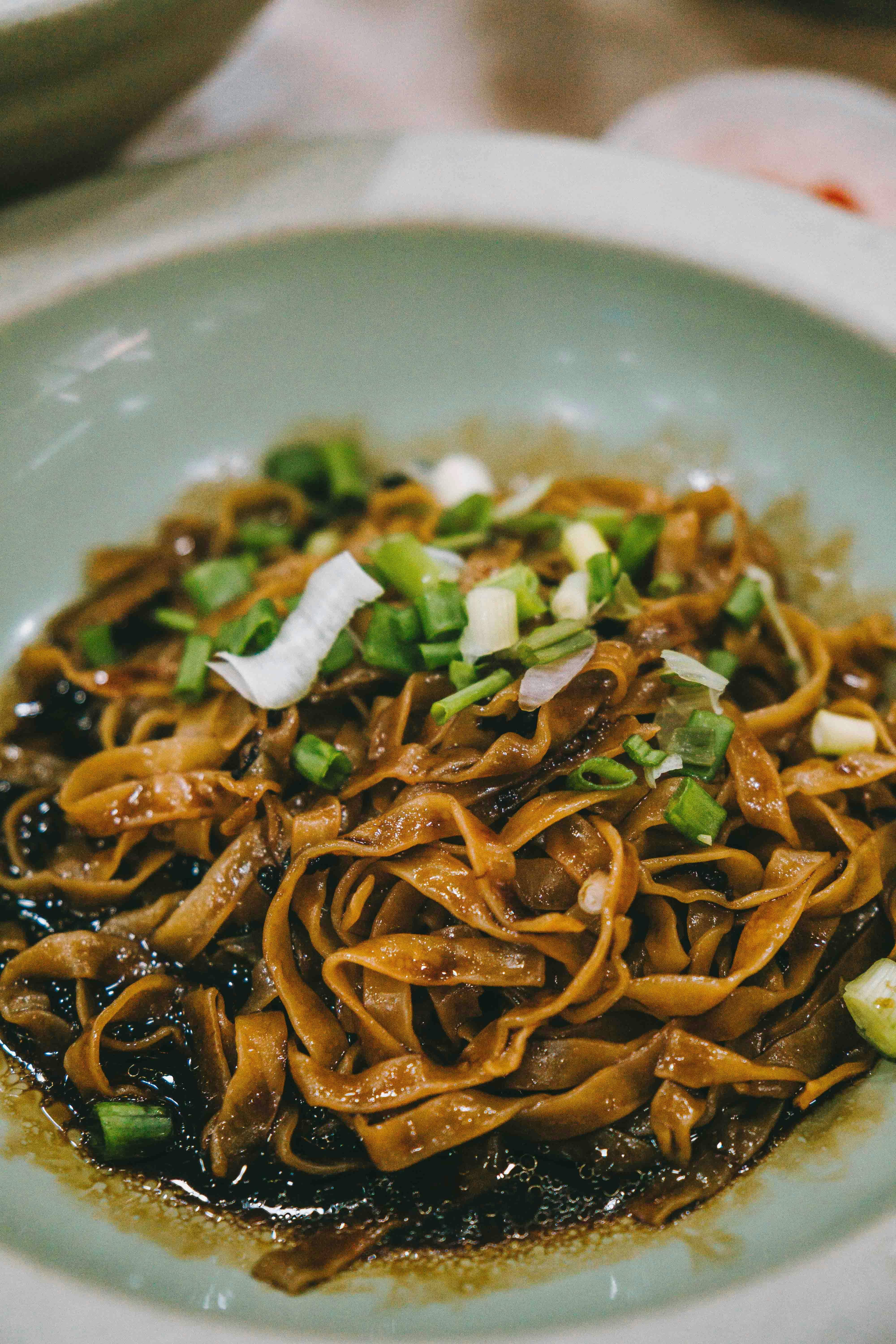 Close-up of a Noodle Dish with Sauce · Free Stock Photo