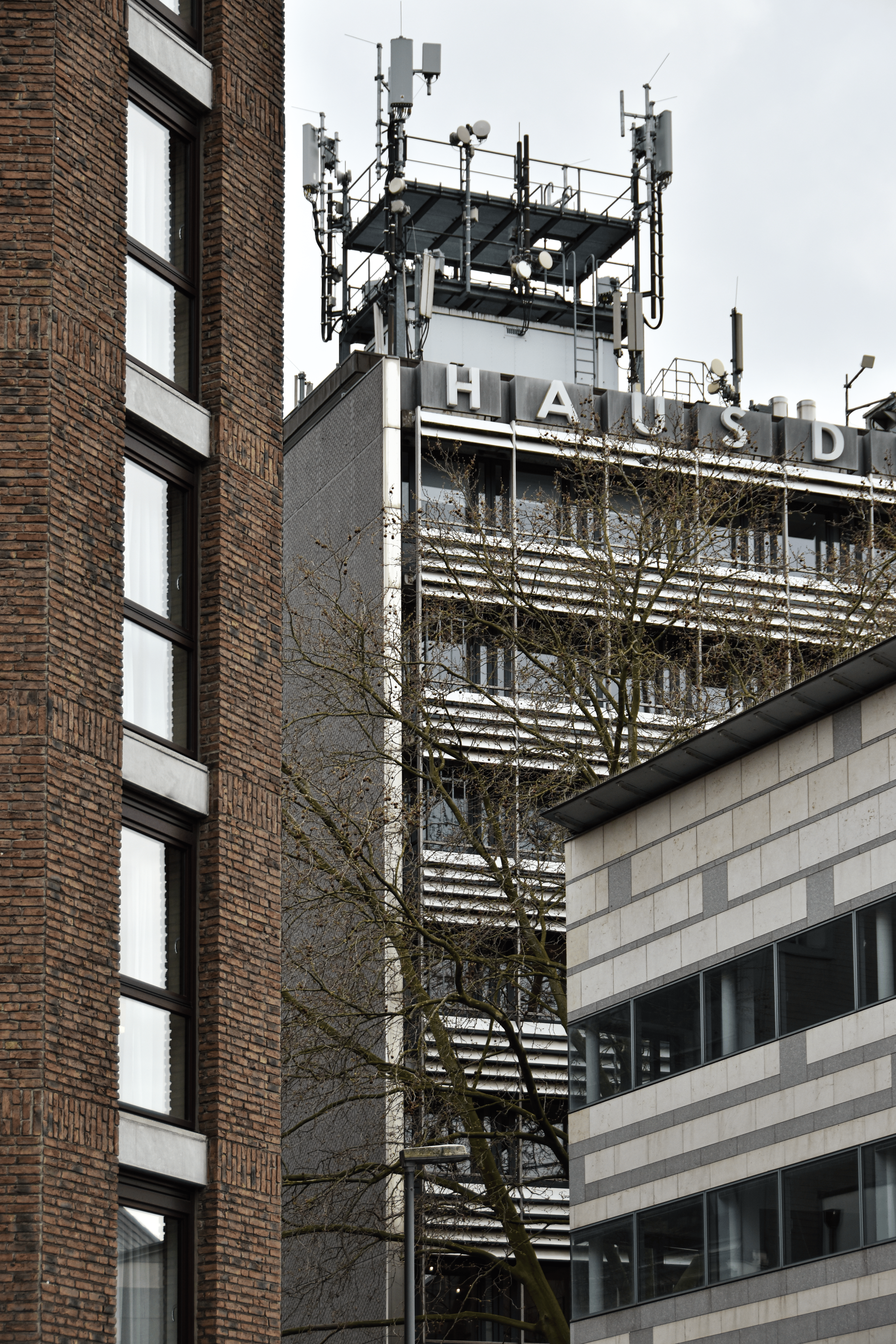 Modern Apartment Buildings with Cellular Base Station on Roof · Free ...