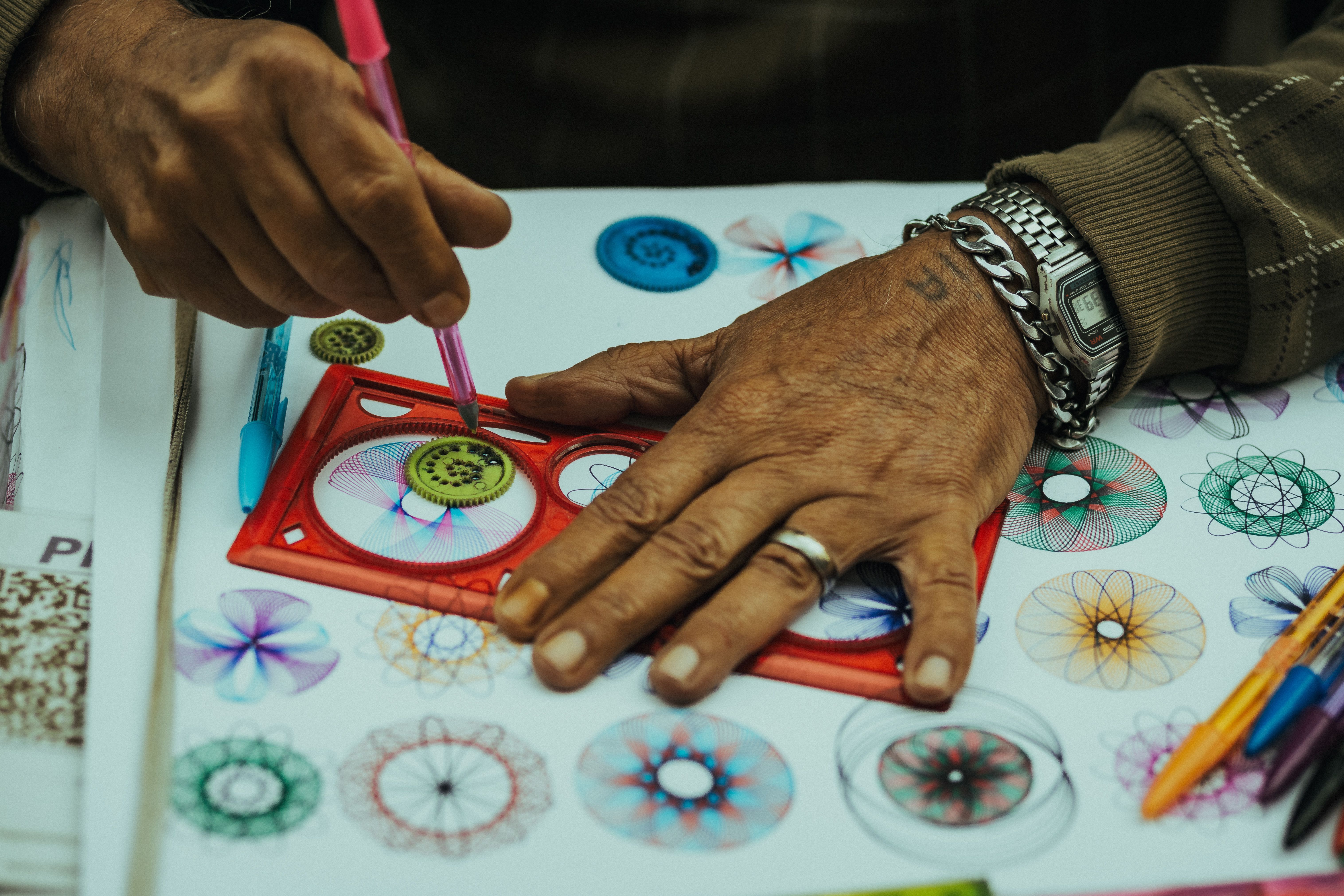 Person Hands Drawing Circles · Free Stock Photo