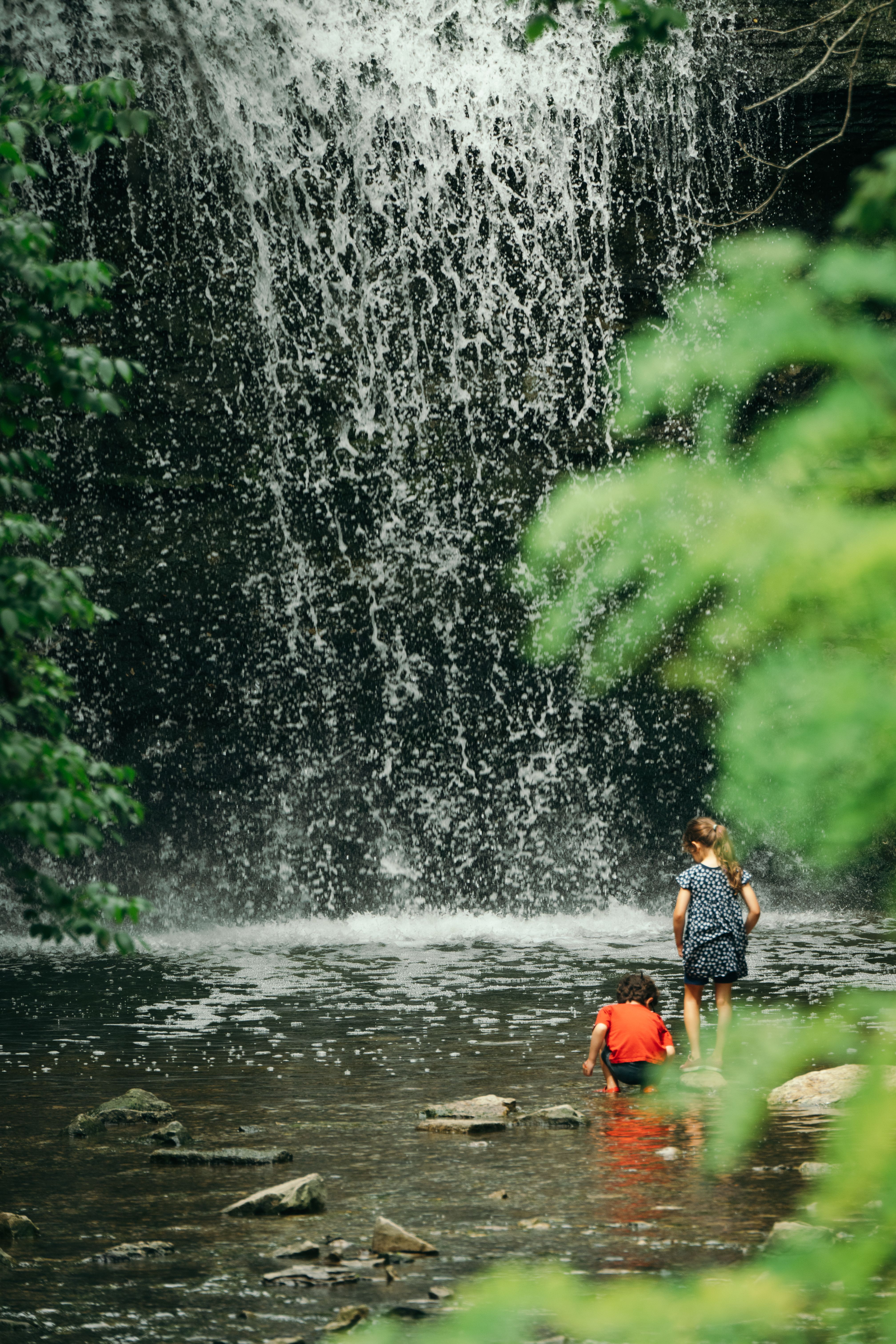Children Playing near Waterfall · Free Stock Photo