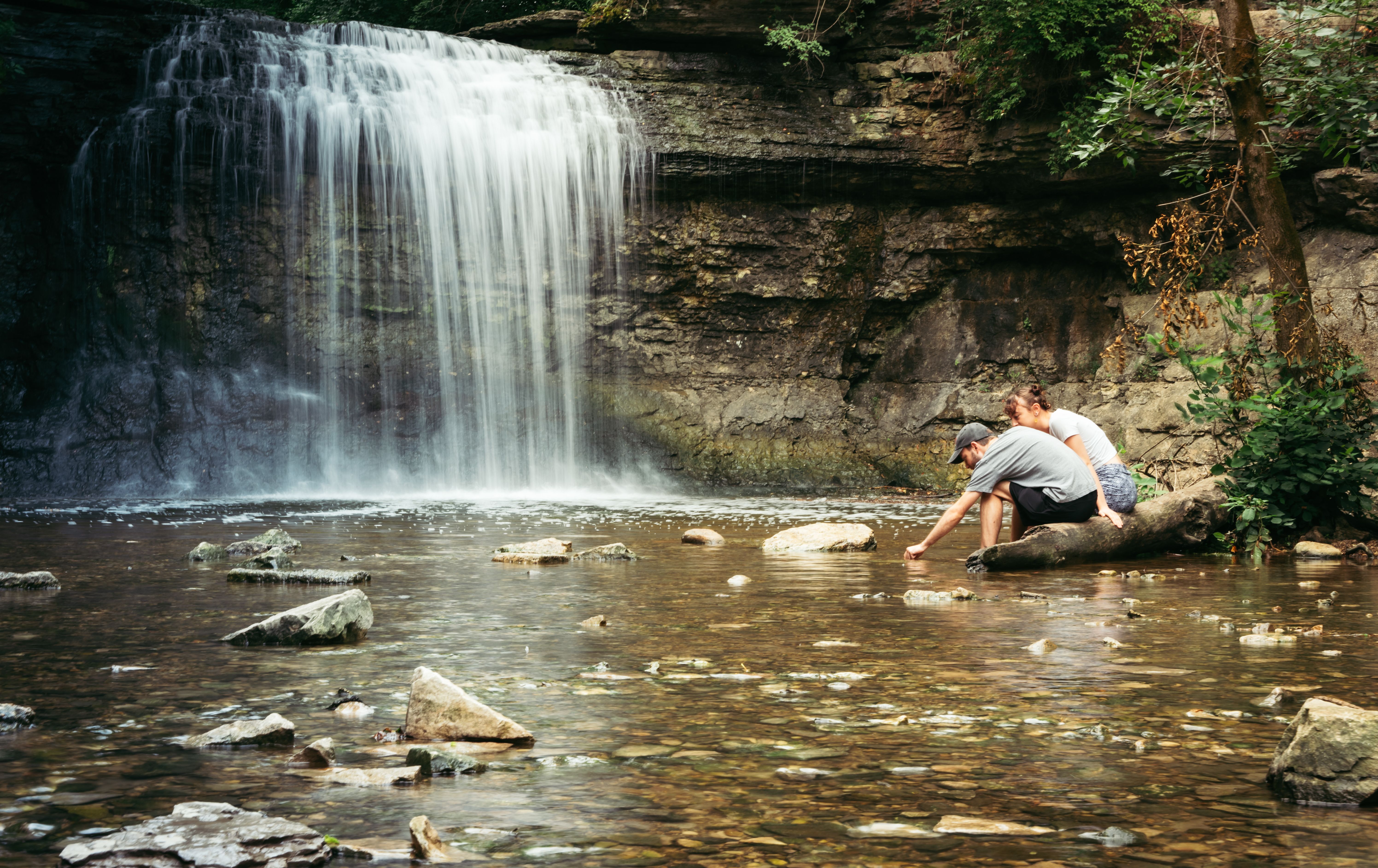 People by the Waterfall · Free Stock Photo
