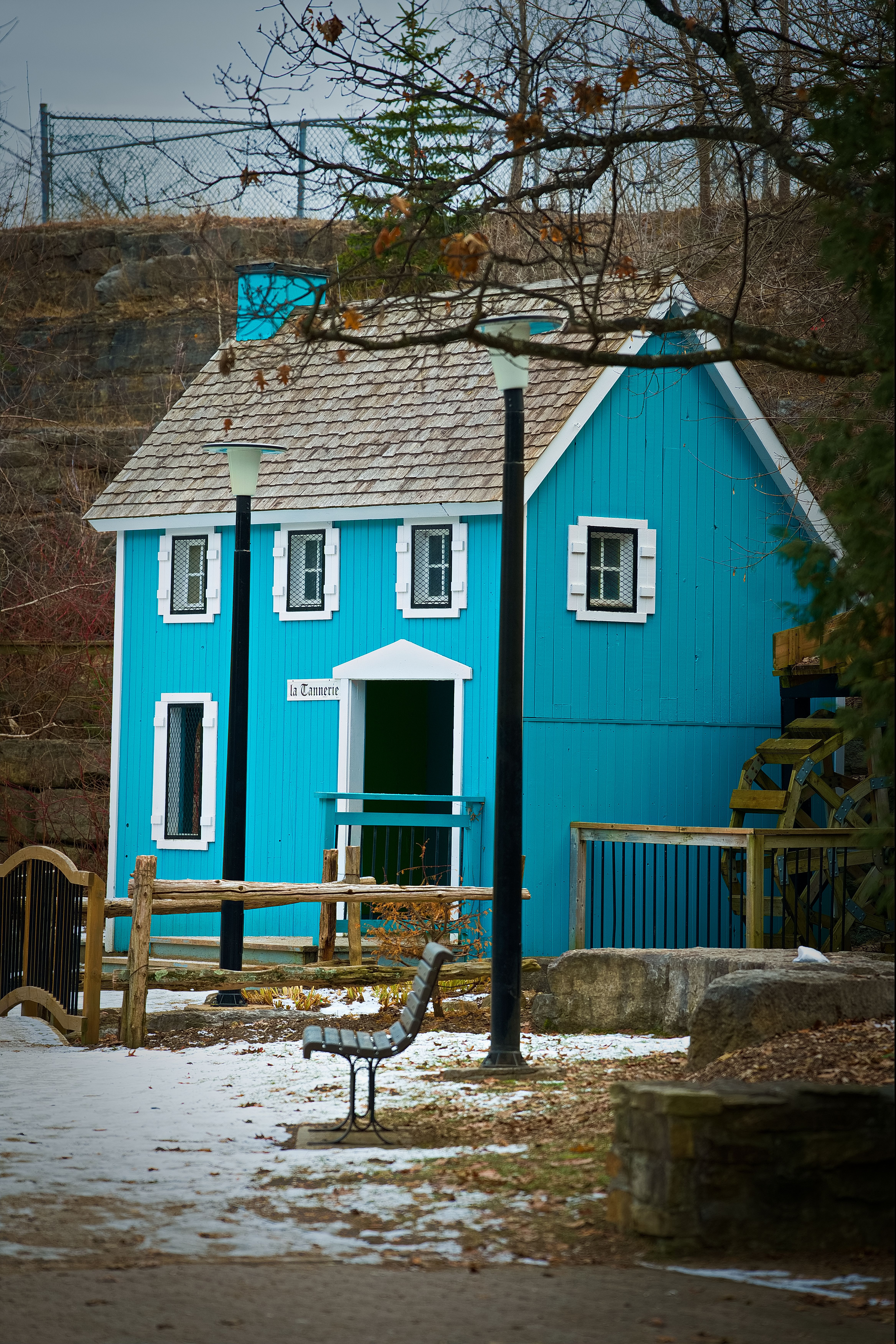 Small Light Blue House in Winter · Free Stock Photo