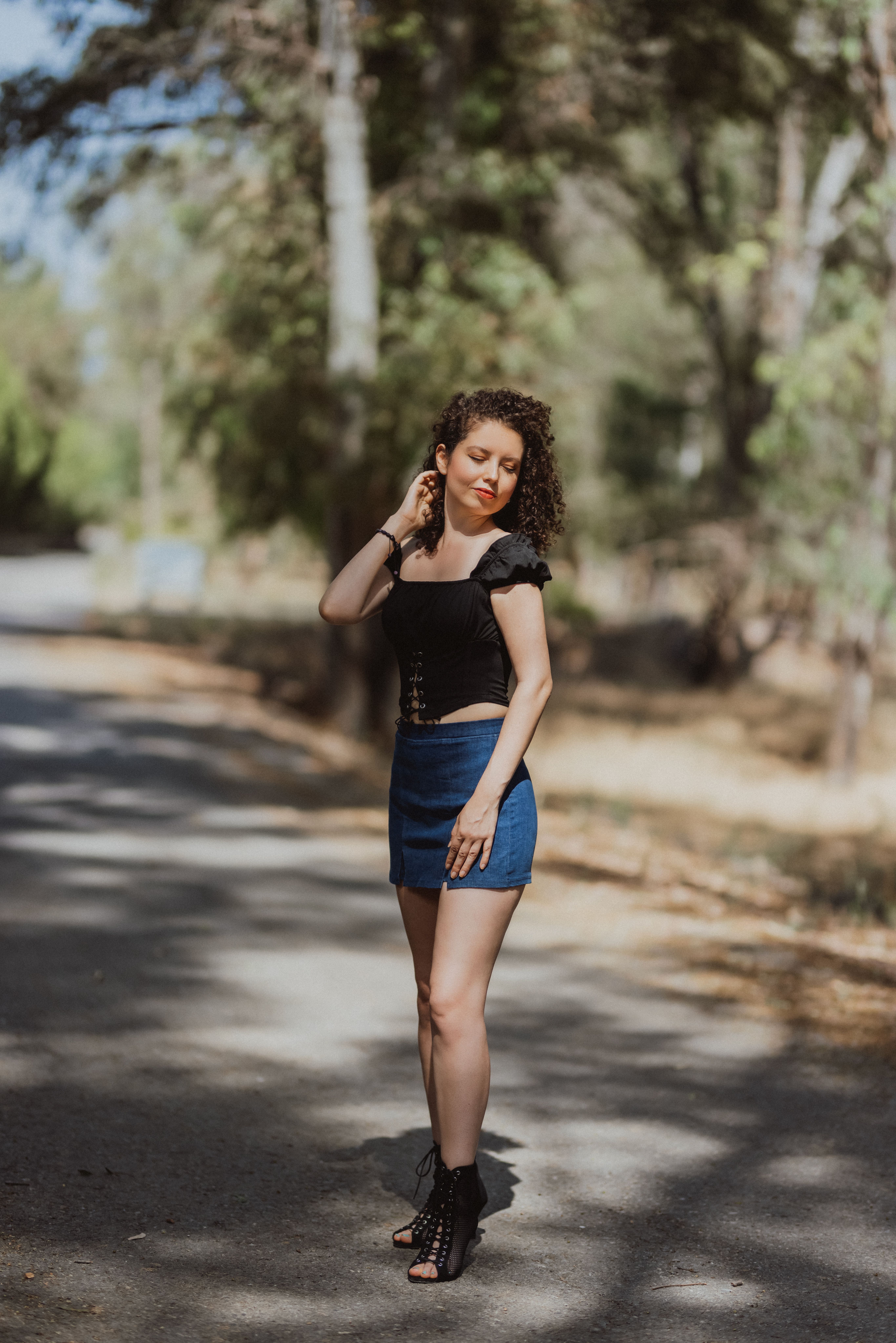 Brunette in Mini Skirt · Free Stock Photo