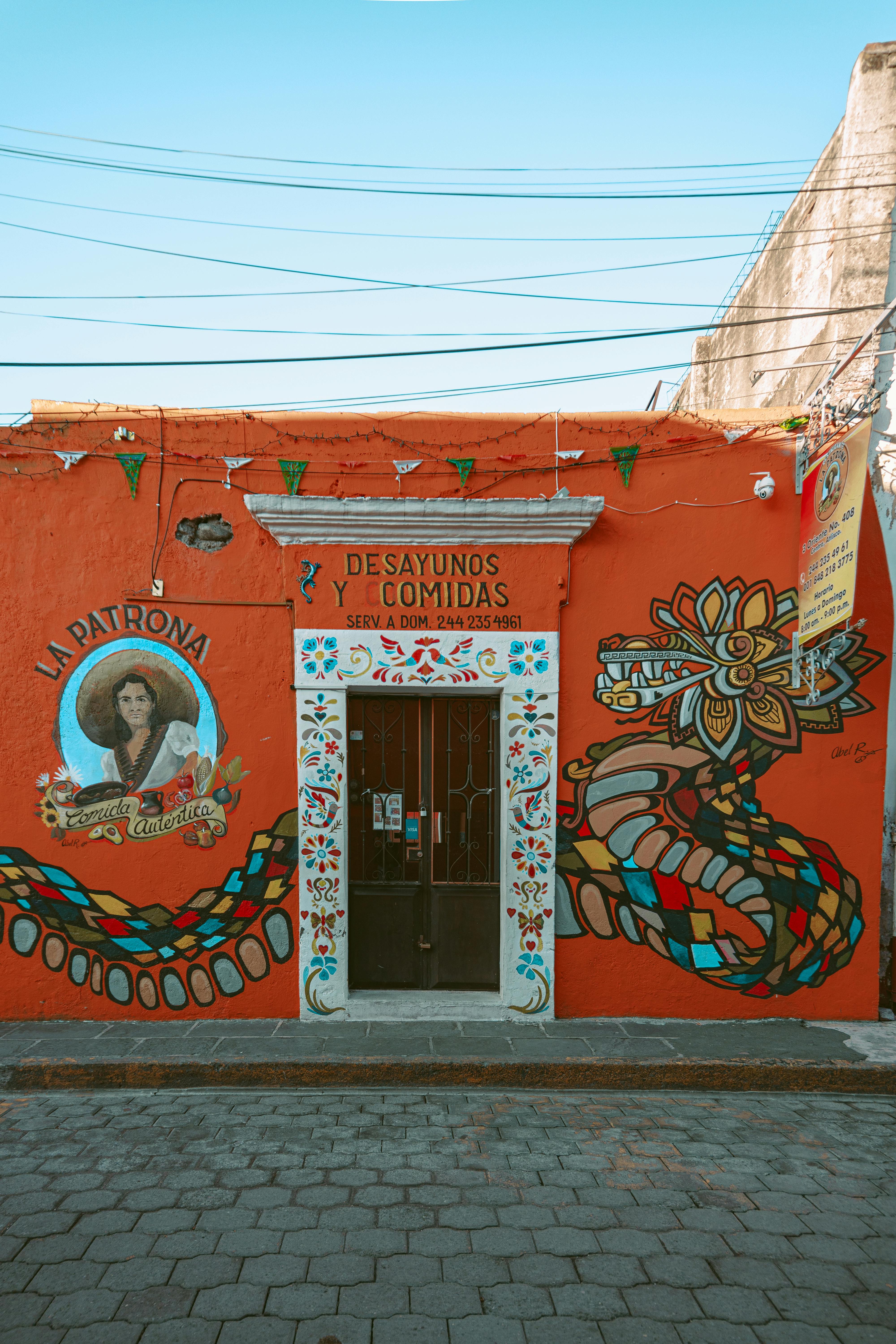 Mural on Mexican Restaurant Wall · Free Stock Photo