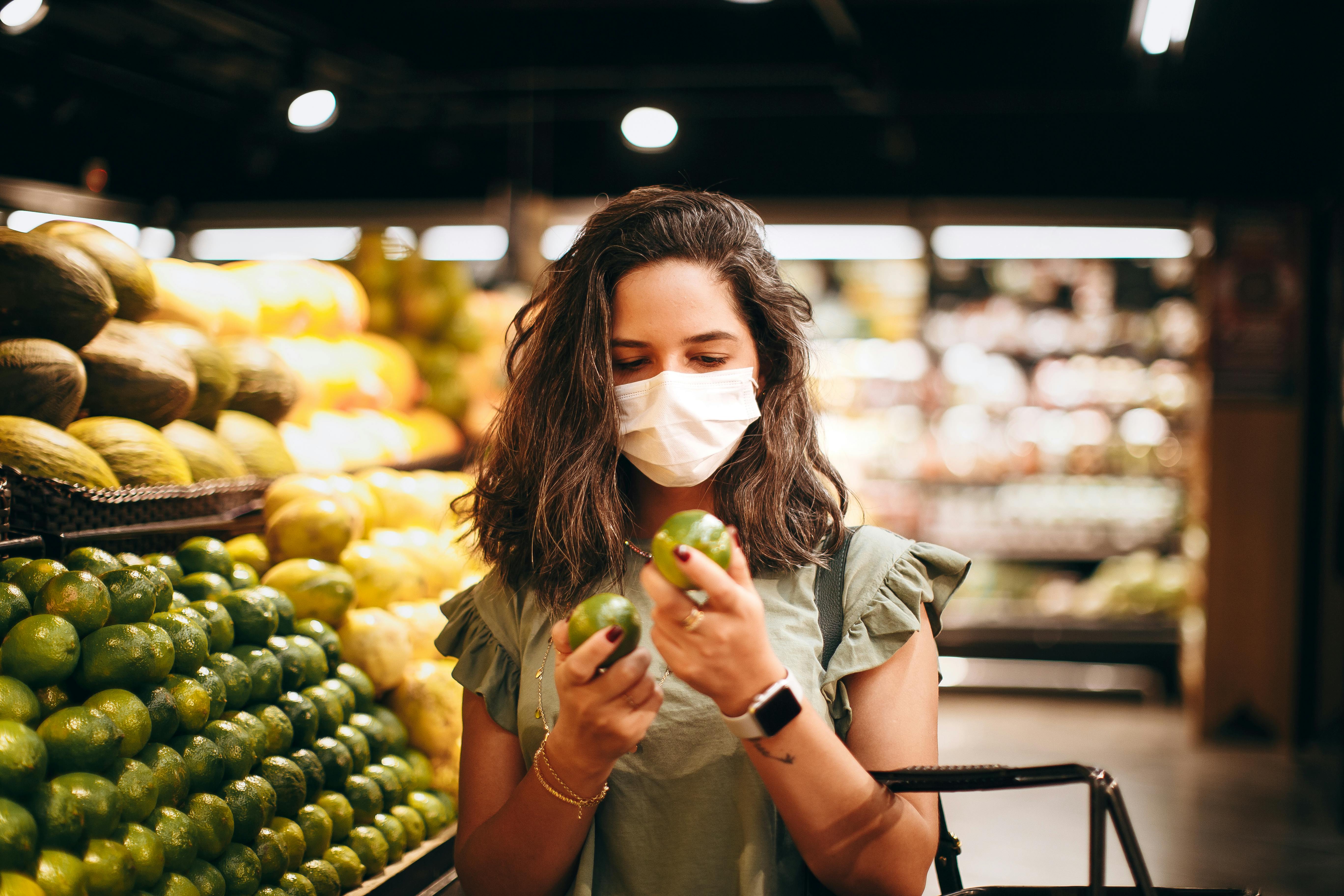 Woman in Mask Shopping in Supermarket · Free Stock Photo
