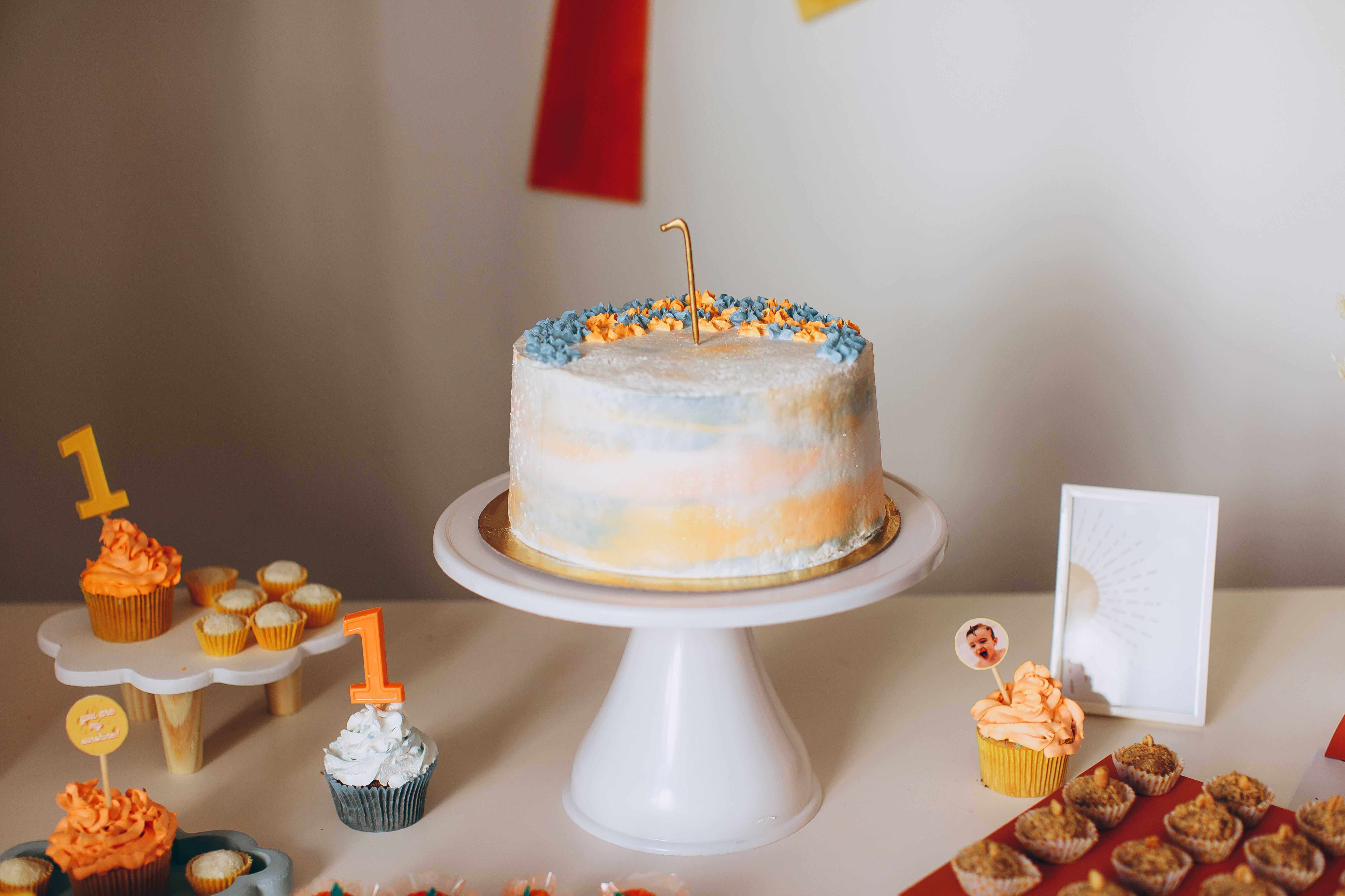 Birthday Cake and Snacks for 1 Year Old Child · Free Stock Photo