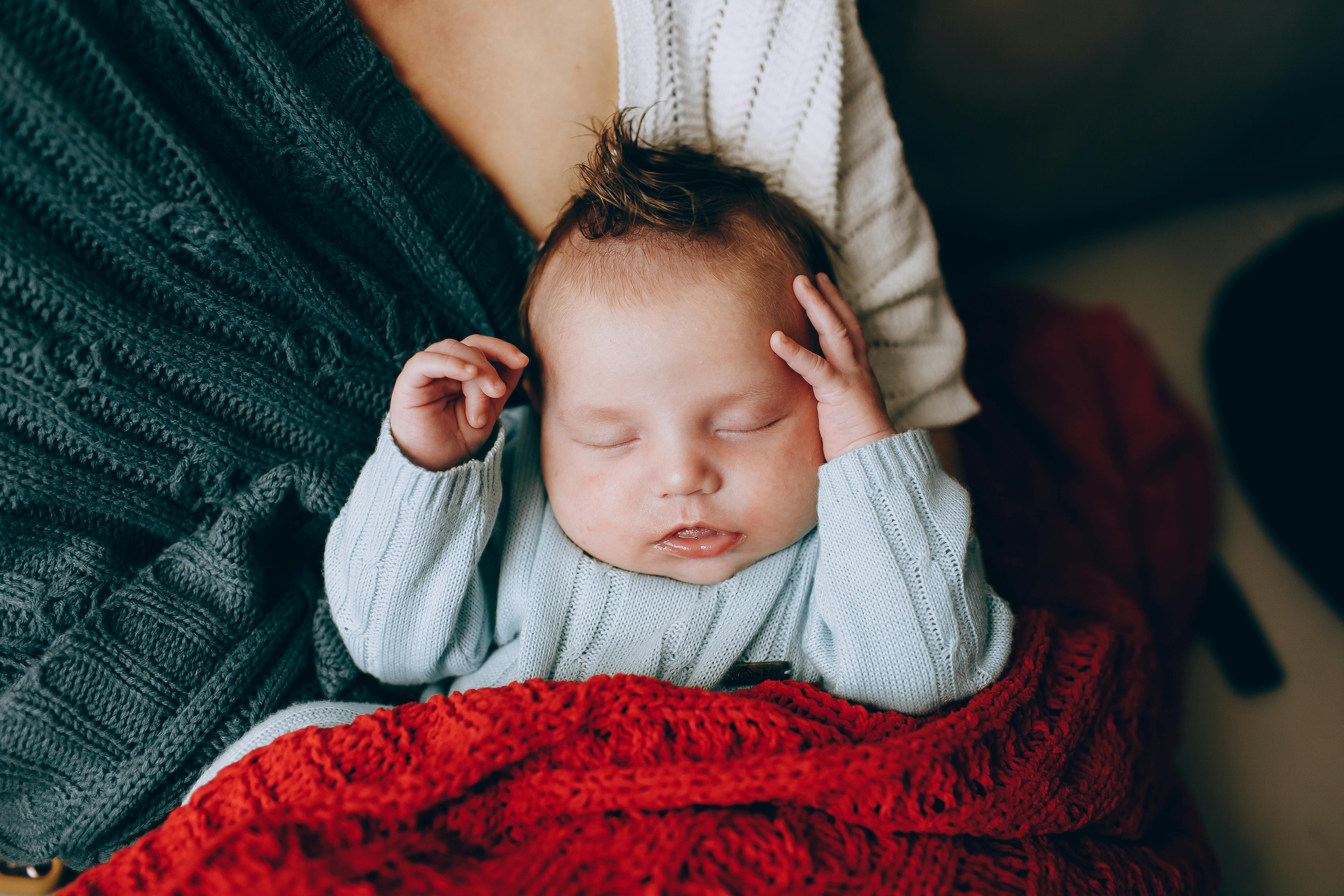 Baby with Eyes Closed · Free Stock Photo