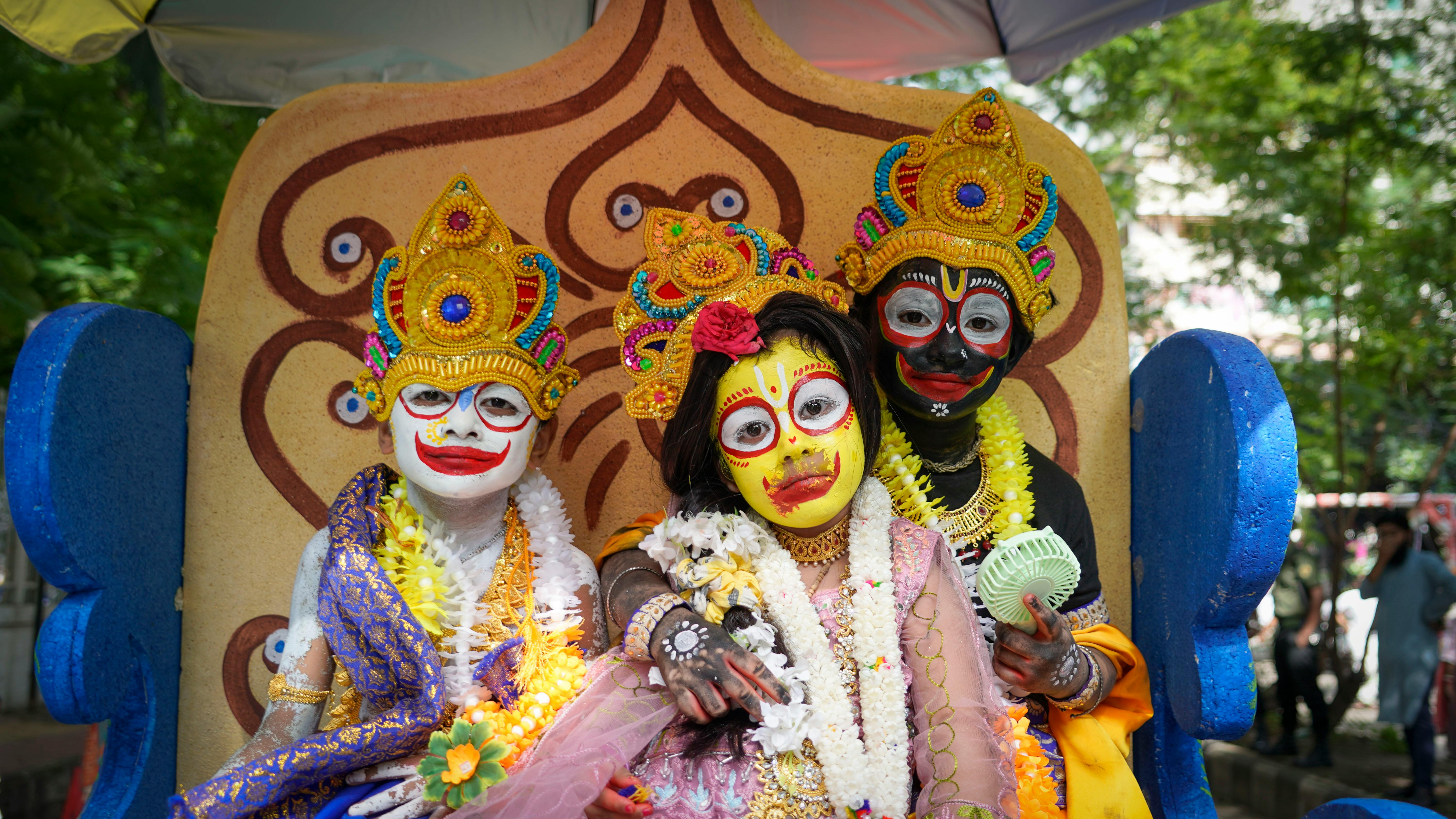 People Sitting in Costumes for Traditional Hindu Festival · Free Stock ...