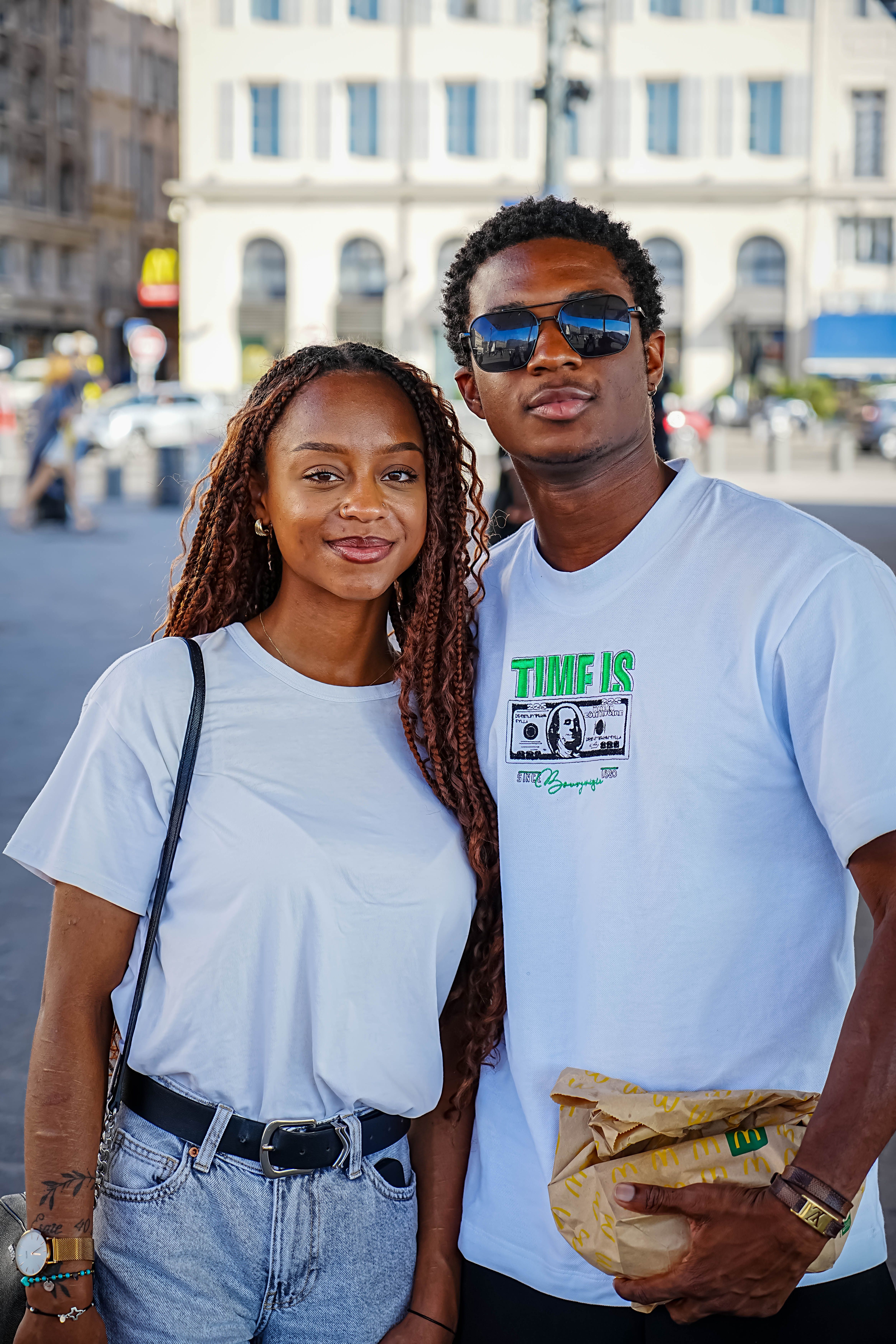 Standing Close Couple in T-Shirts · Free Stock Photo