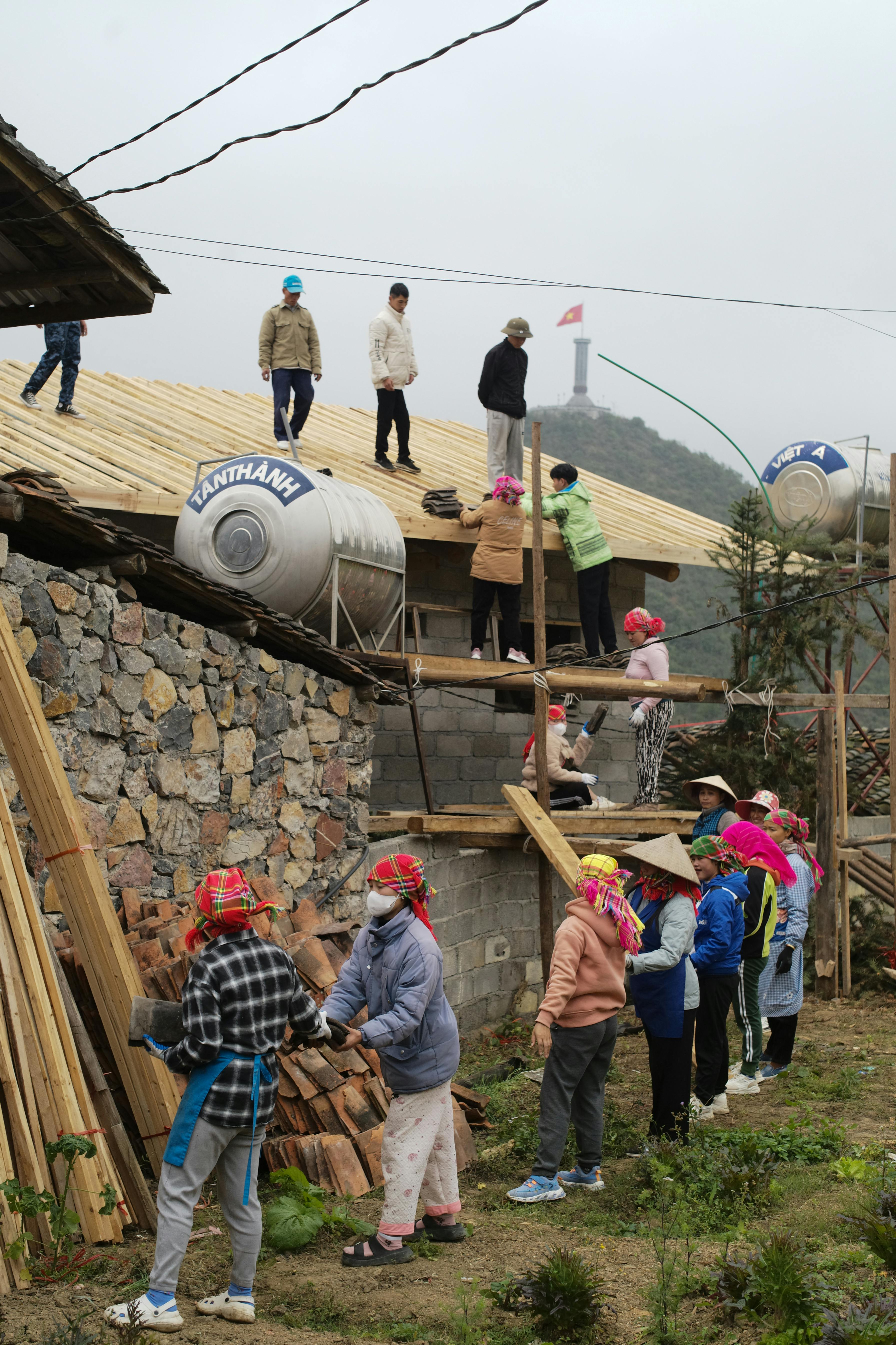 Building Construction in Village in Vietnam · Free Stock Photo