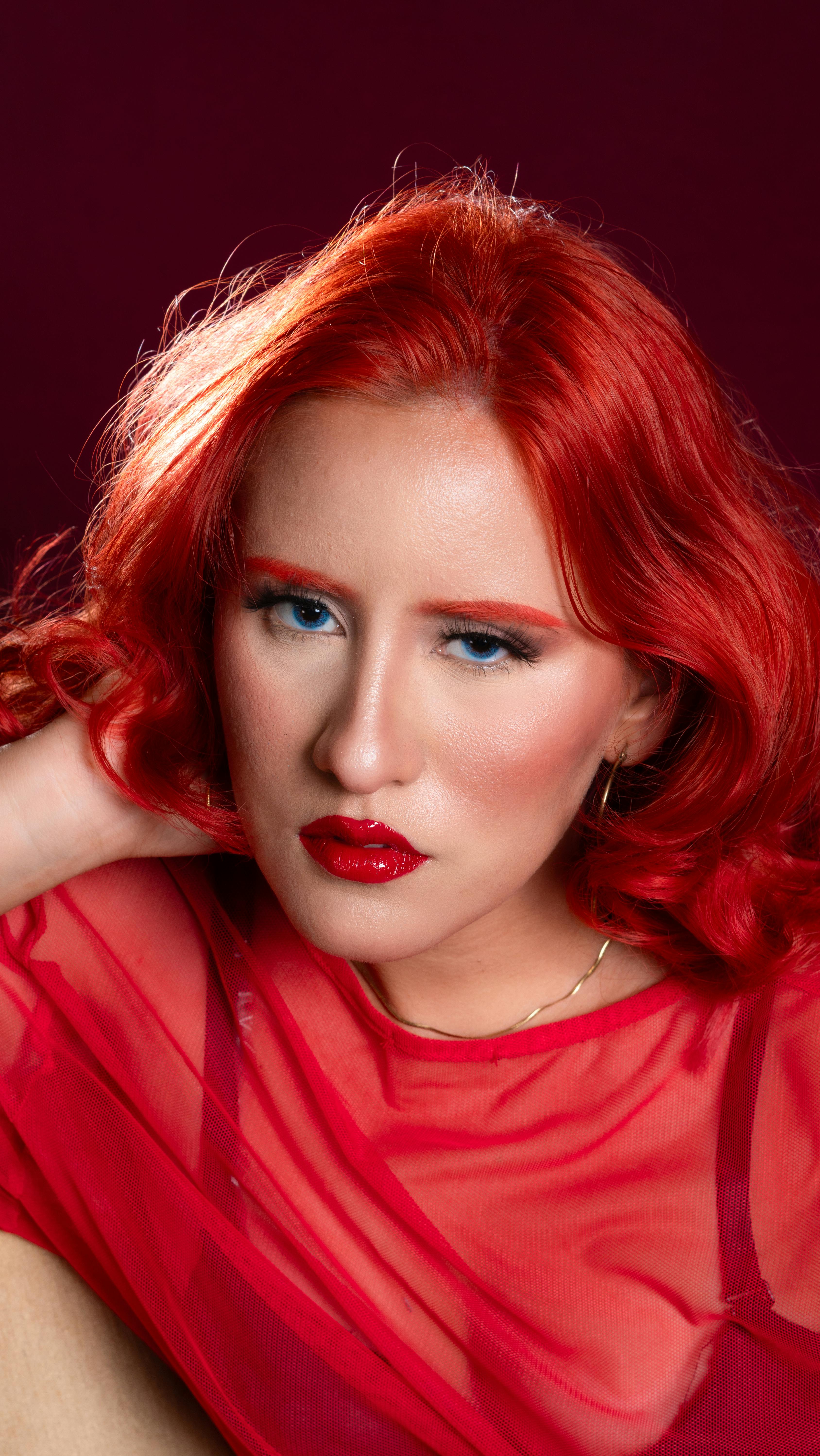 Portrait of Woman with Dyed, Red Hair · Free Stock Photo