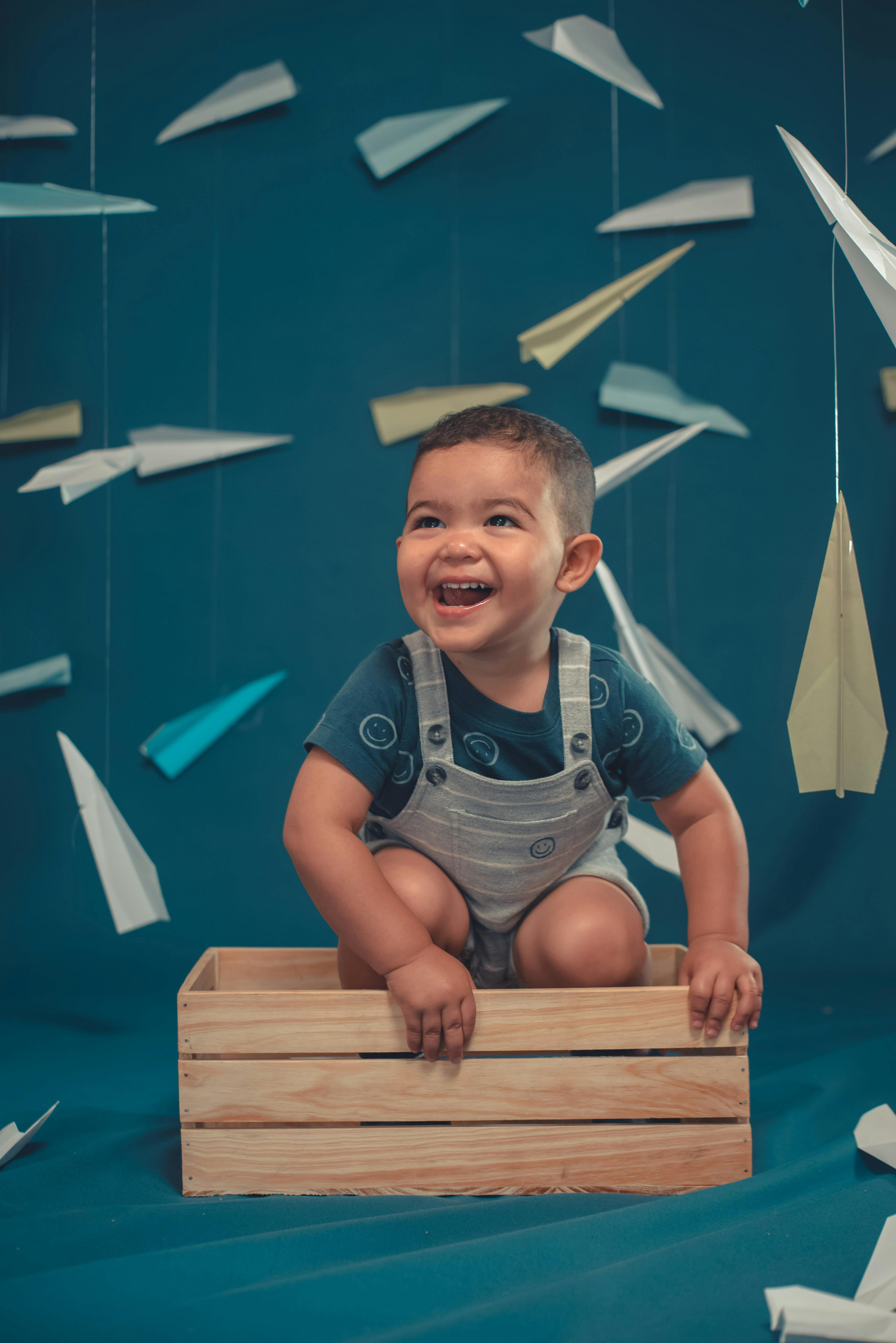 Little Boy on Wooden Box · Free Stock Photo