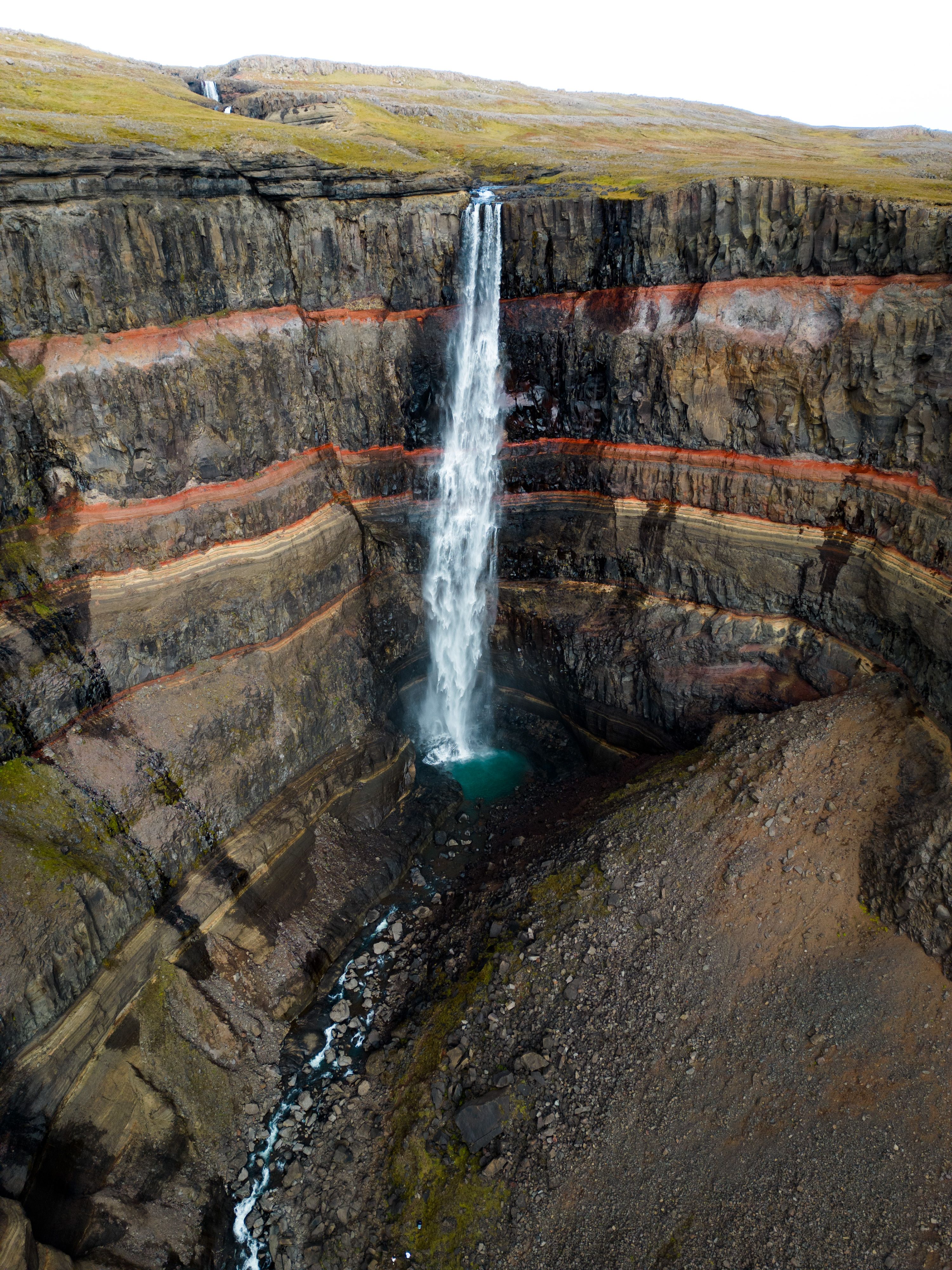Hengifoss Waterfall on Iceland · Free Stock Photo