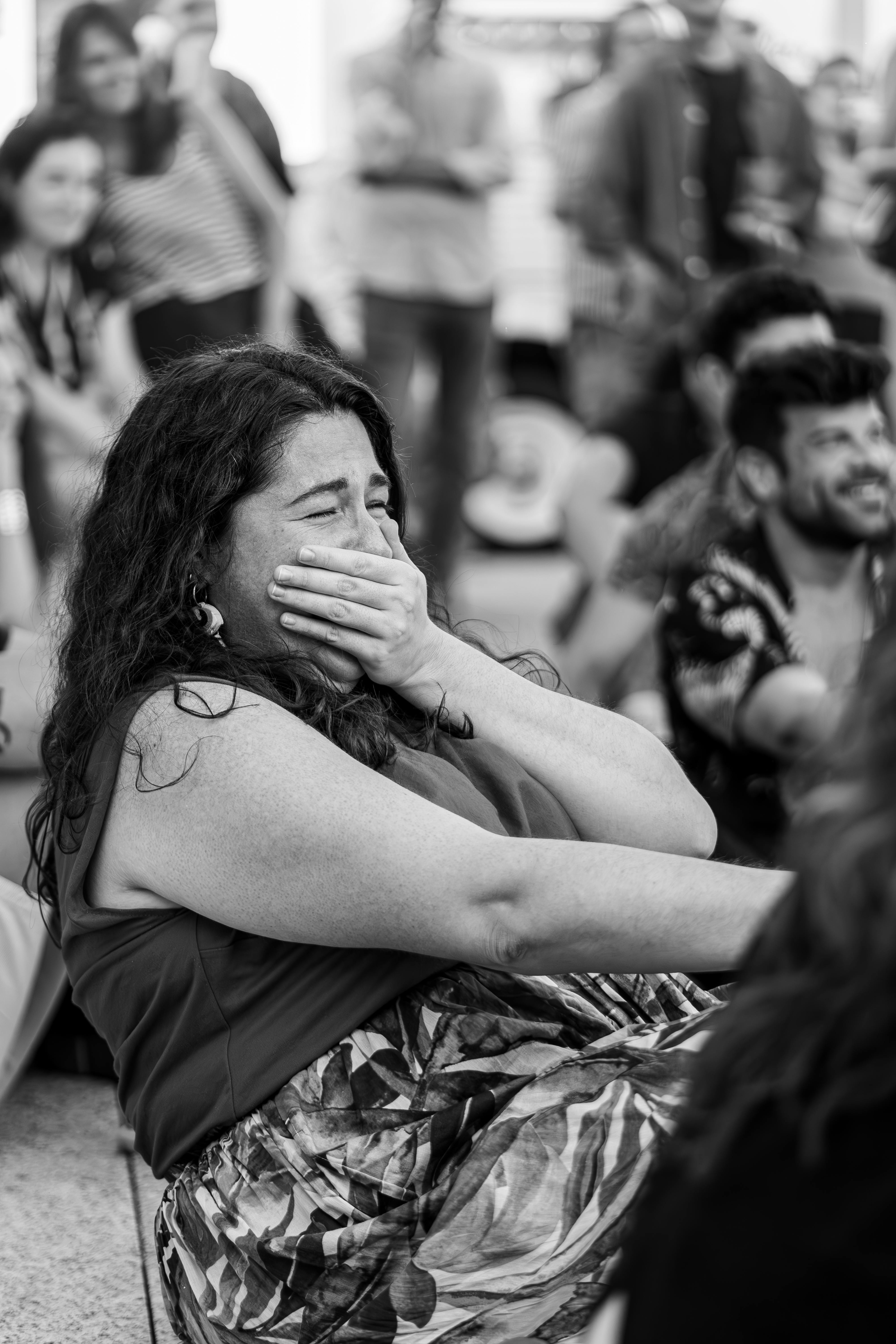 Laughing Woman Covering Mouth · Free Stock Photo