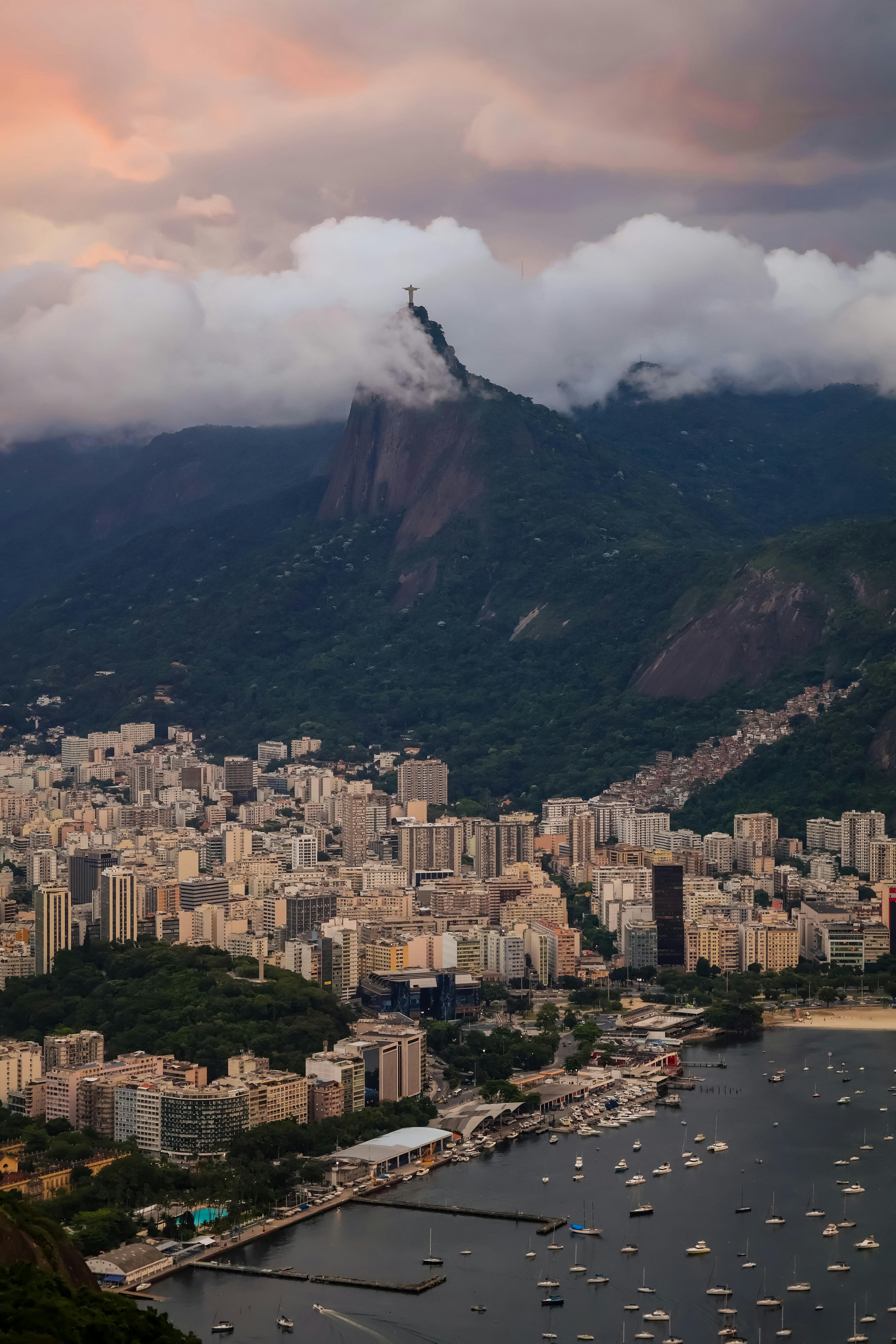 Christ the Redeemer on Mountain Behind Rio de Janeiro, Brazil · Free ...
