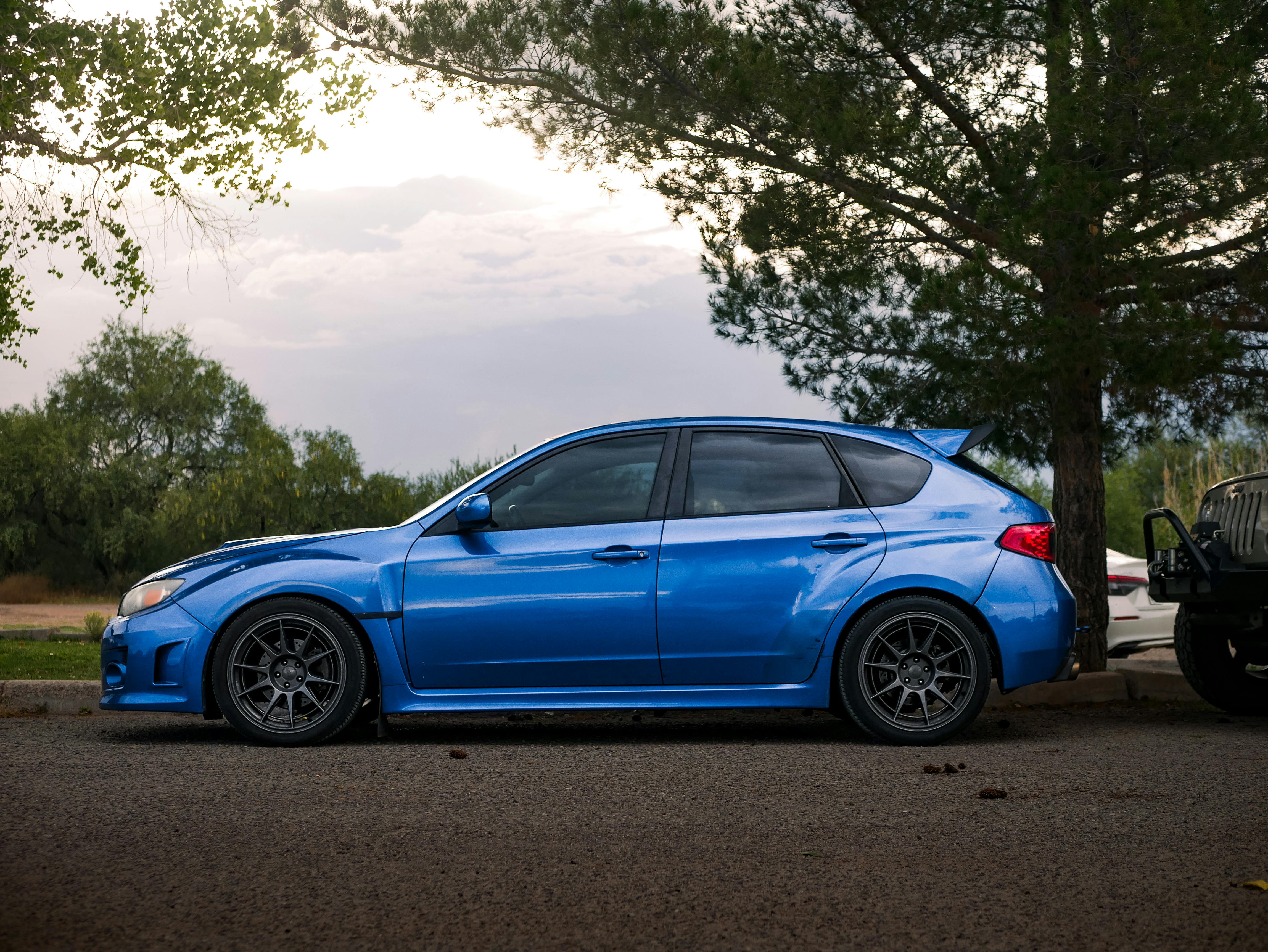 Blue Subaru Impreza WRX in Side View · Free Stock Photo