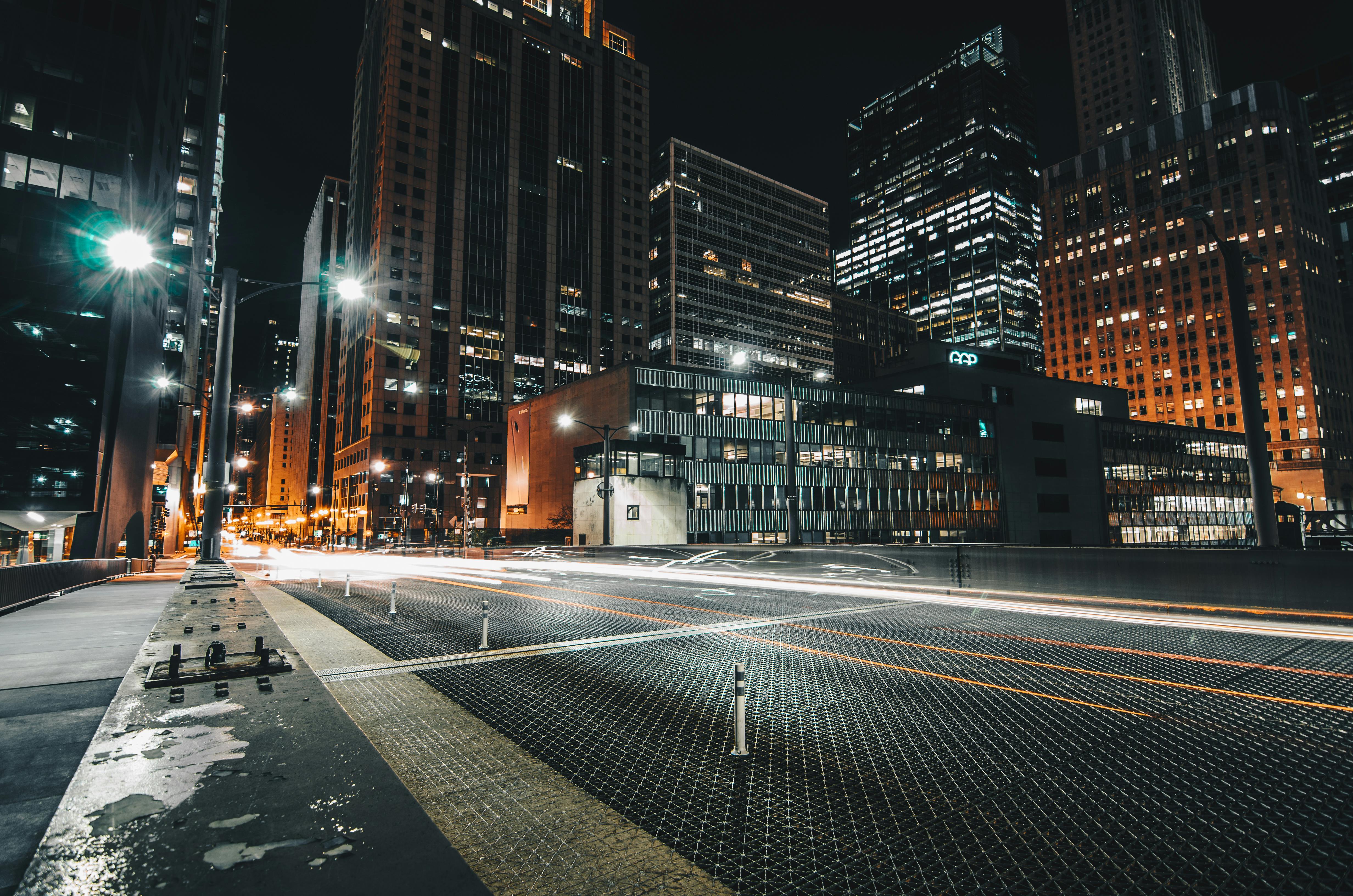 City Buildings at Night · Free Stock Photo