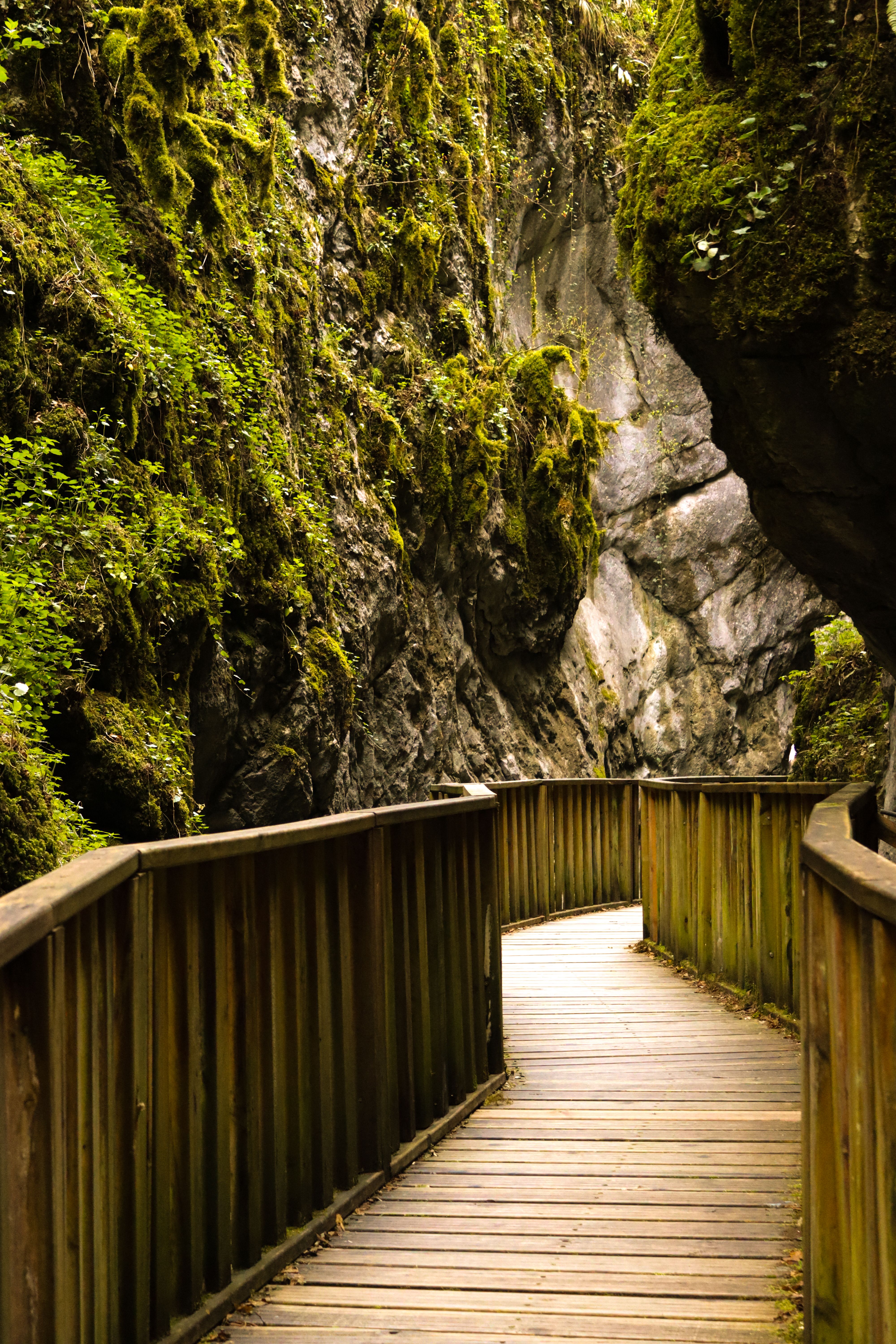 A wooden walkway leading to a cave · Free Stock Photo