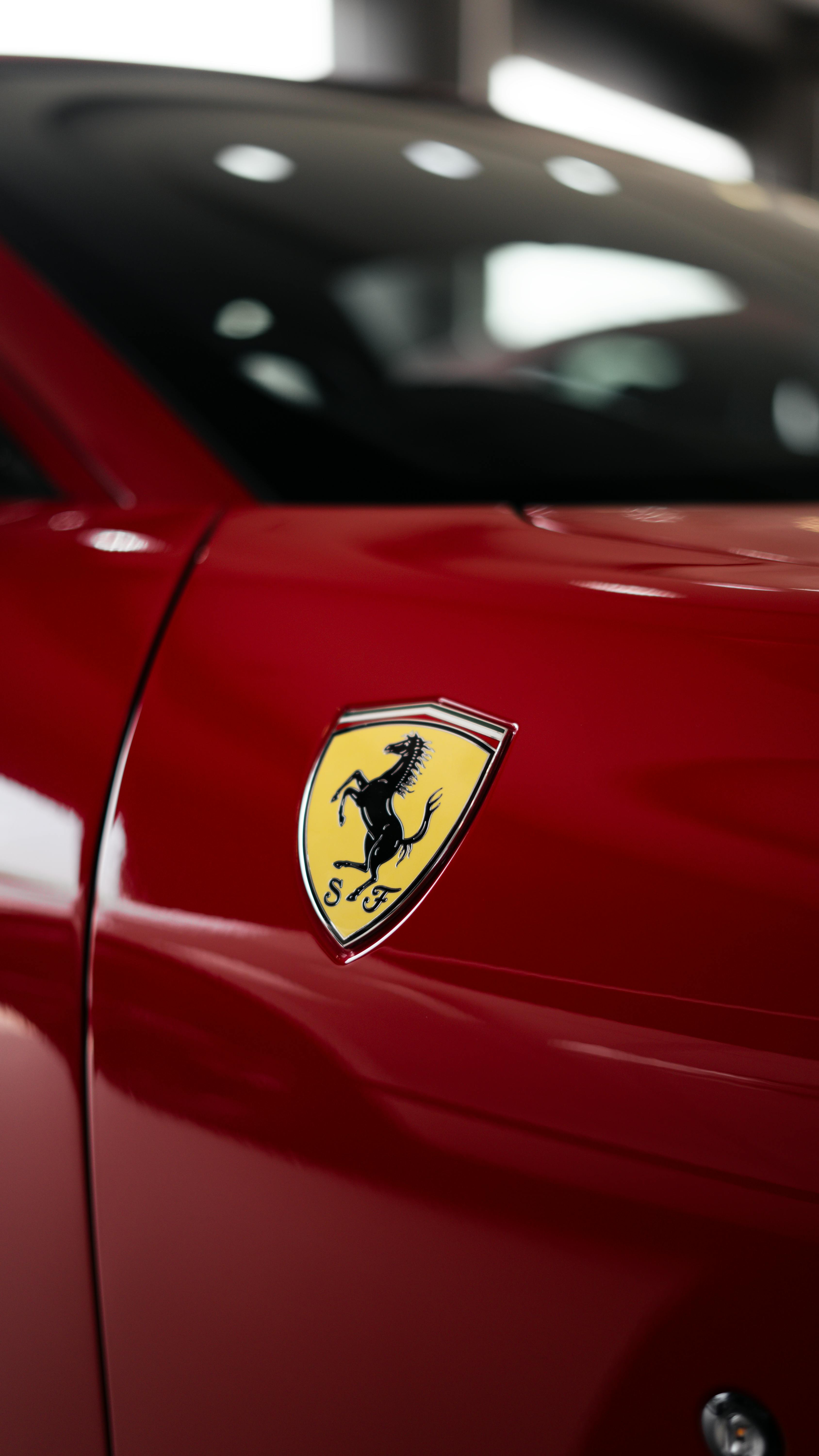 Close-up of the Ferrari Badge · Free Stock Photo