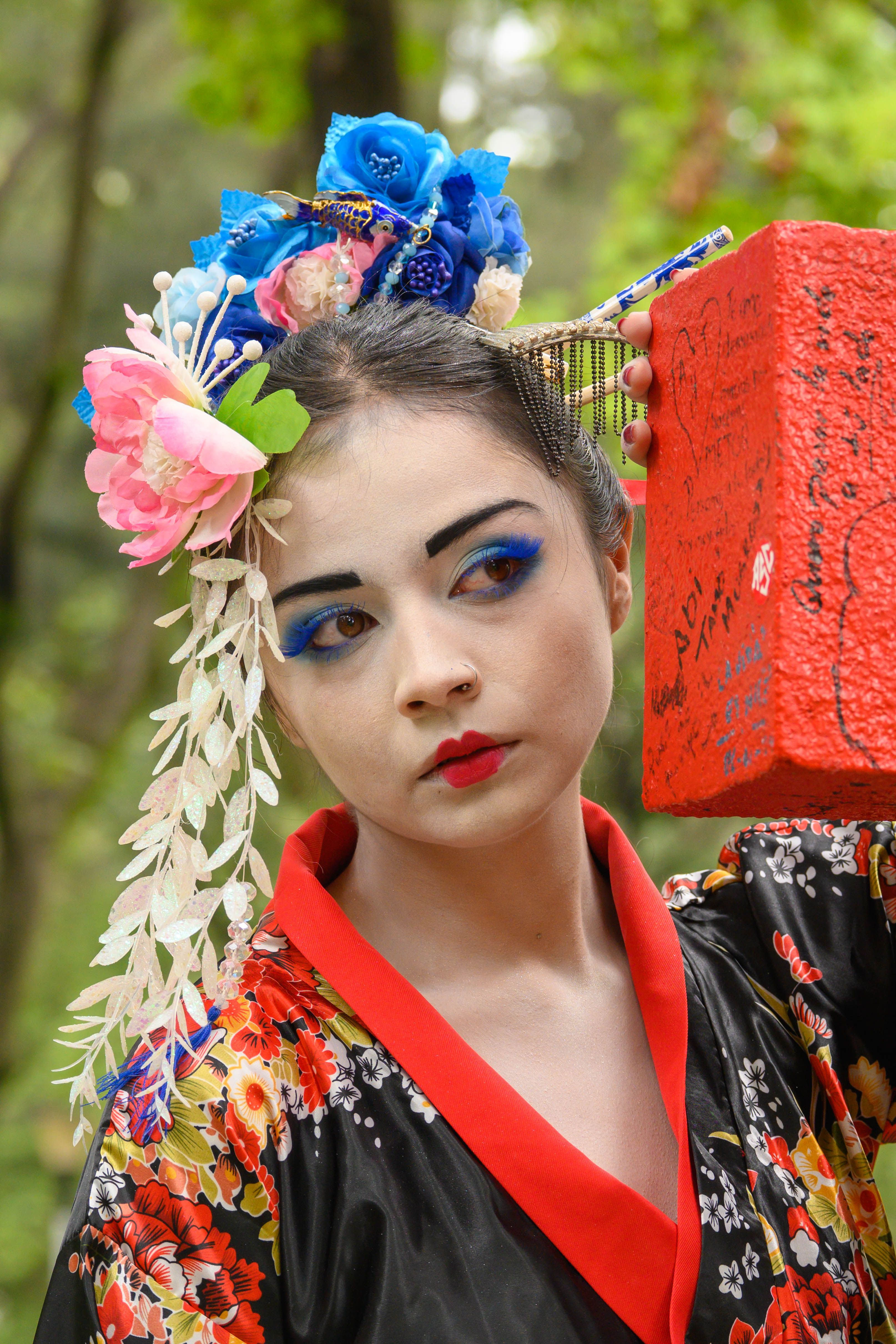 Portrait of Geisha in a Forest · Free Stock Photo