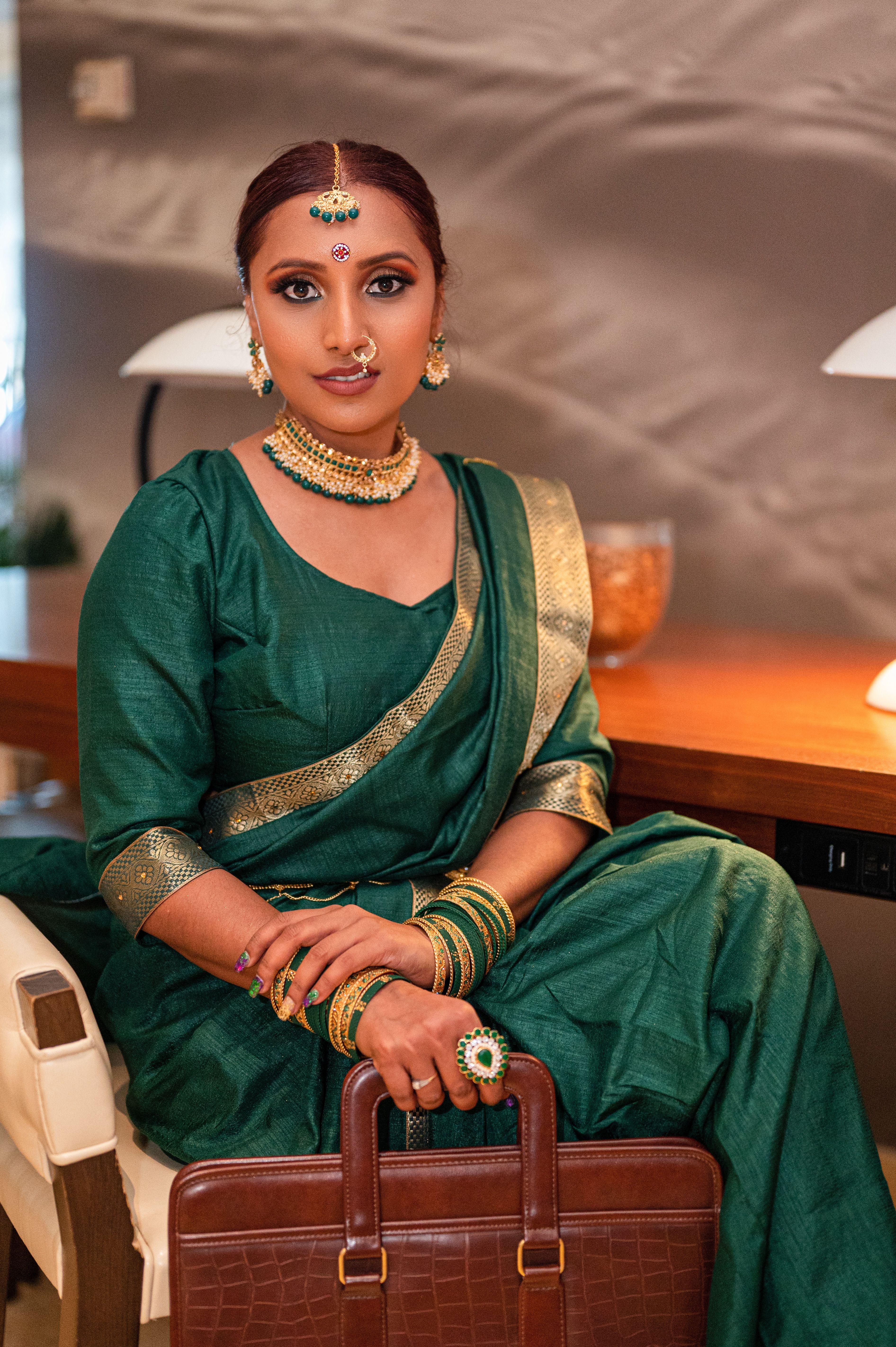 Smiling Woman in Blue Sari Outdoors · Free Stock Photo