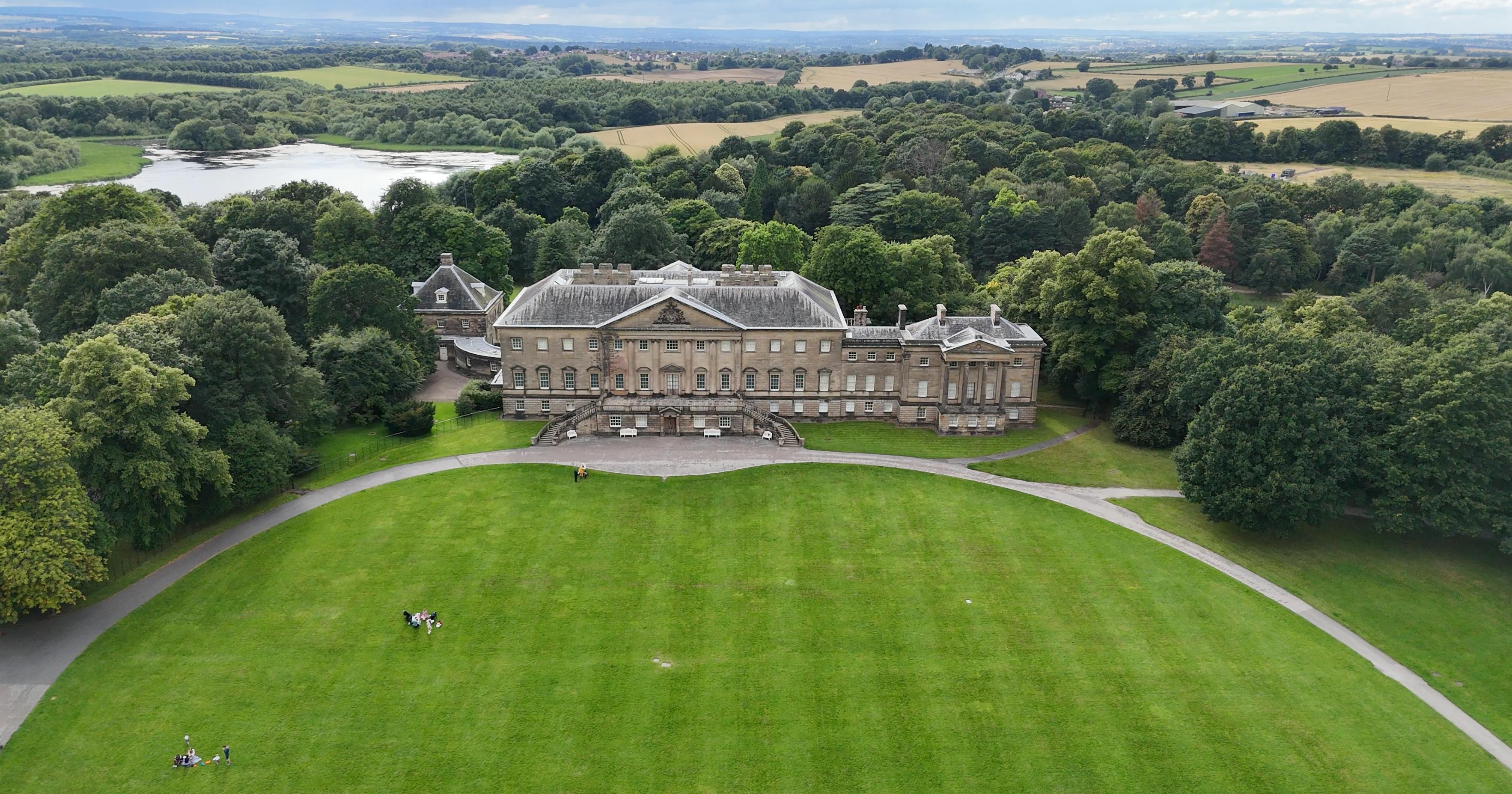 Aerial View of the Nostell Priory in Nostell, West Yorkshire, England ...
