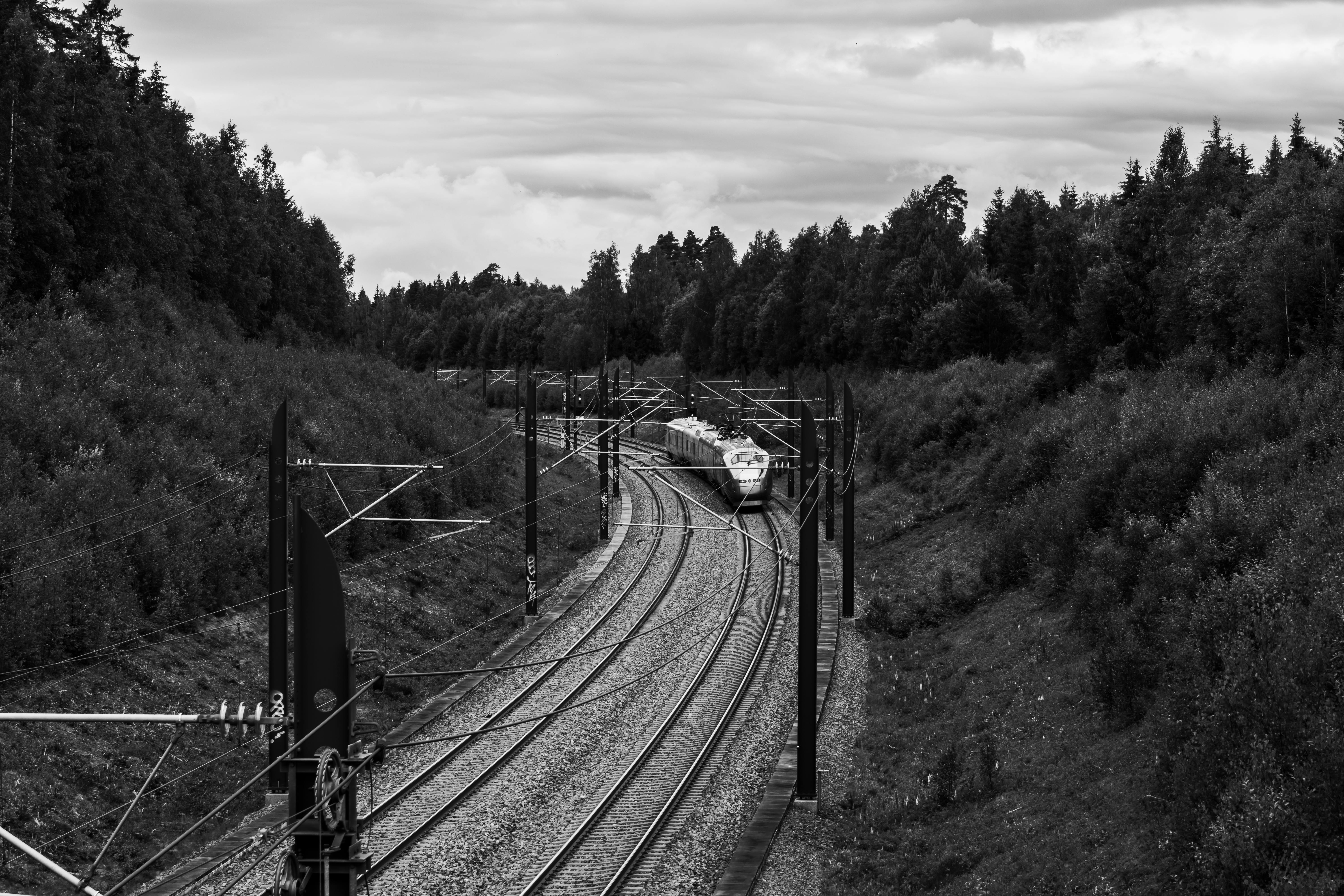 Passing Train on the Tracks · Free Stock Photo