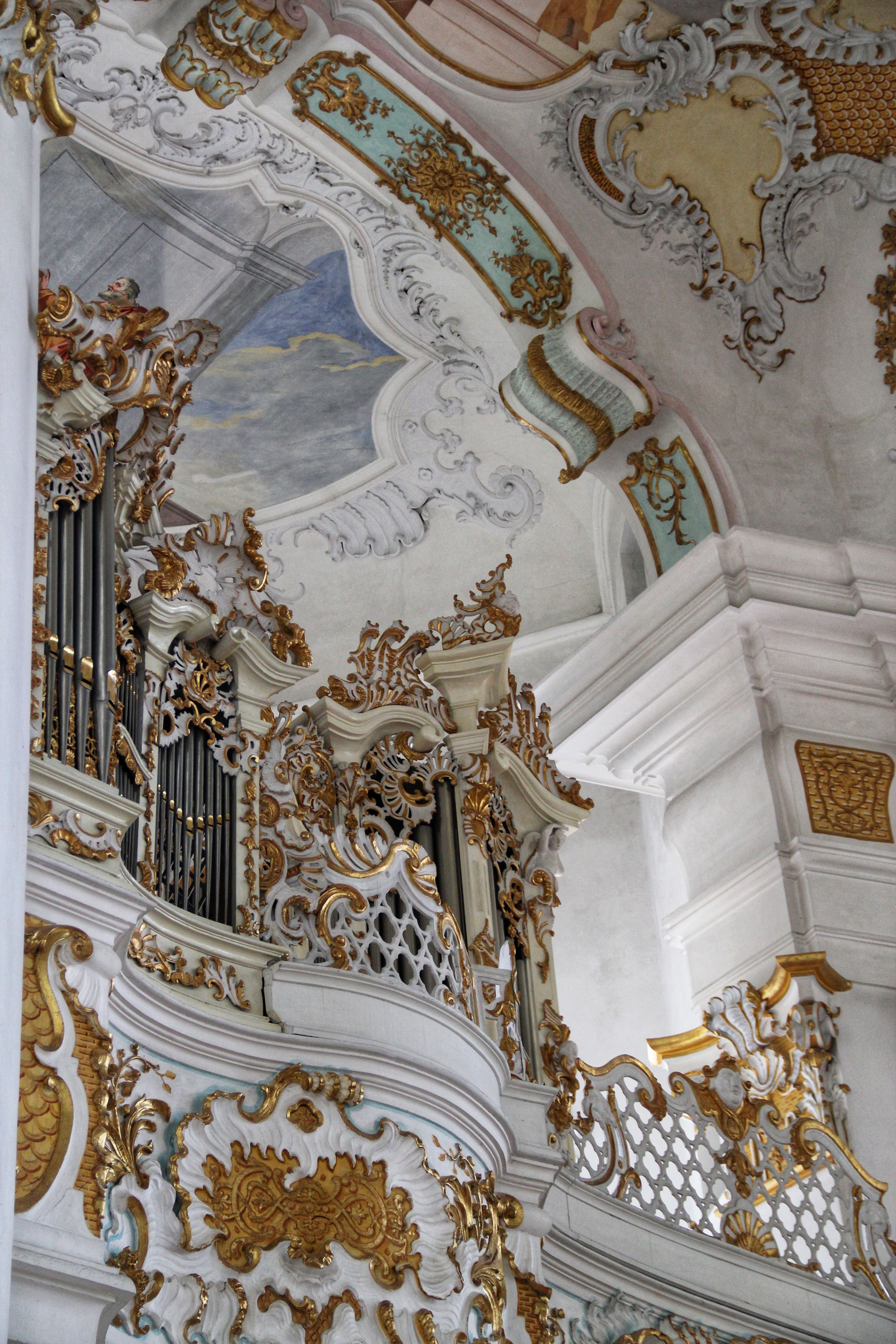 Ornate Organ in the Rococo Pilgrimage Church of Wies · Free Stock Photo