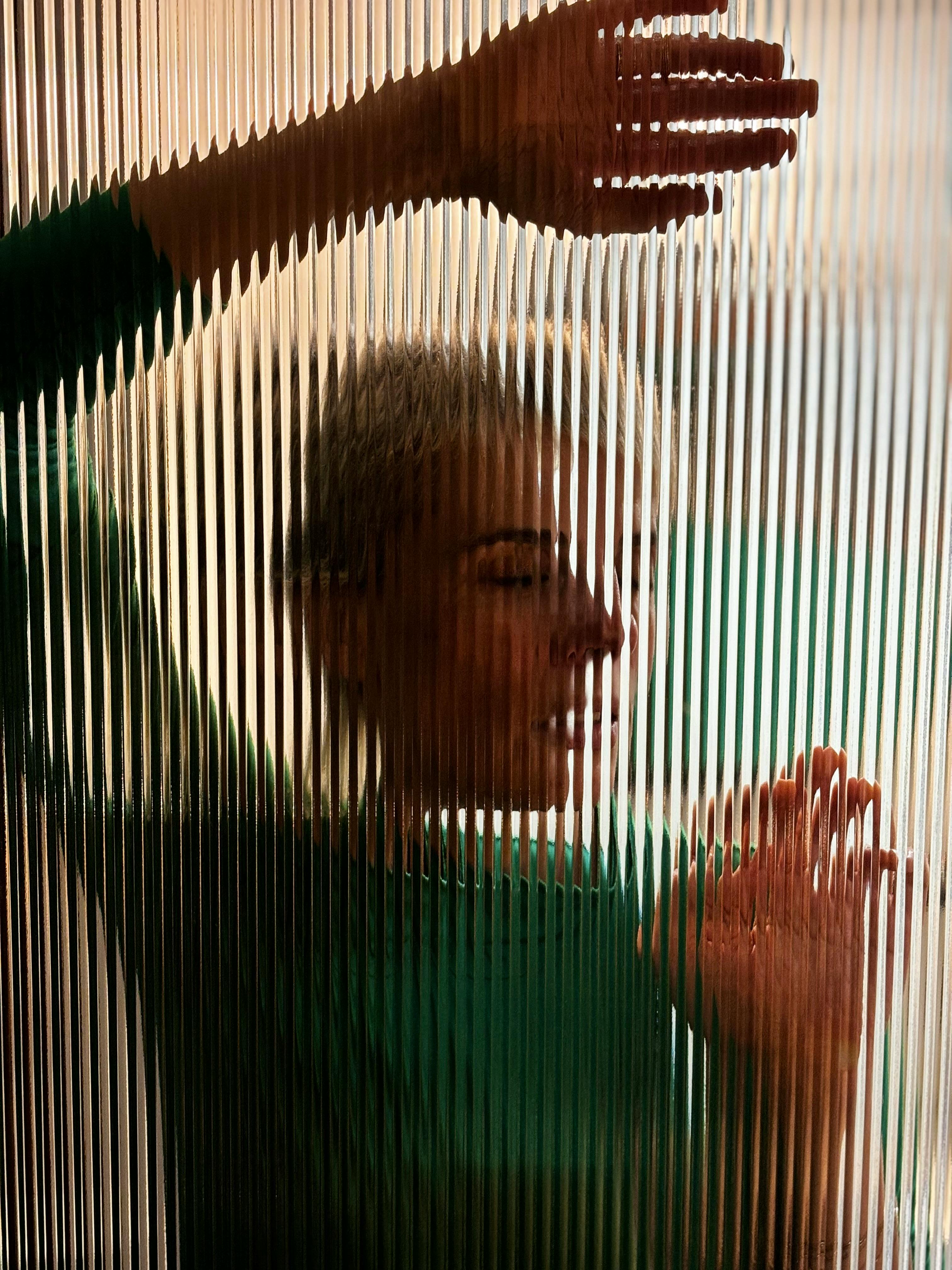 Silhouette of Woman behind Window · Free Stock Photo