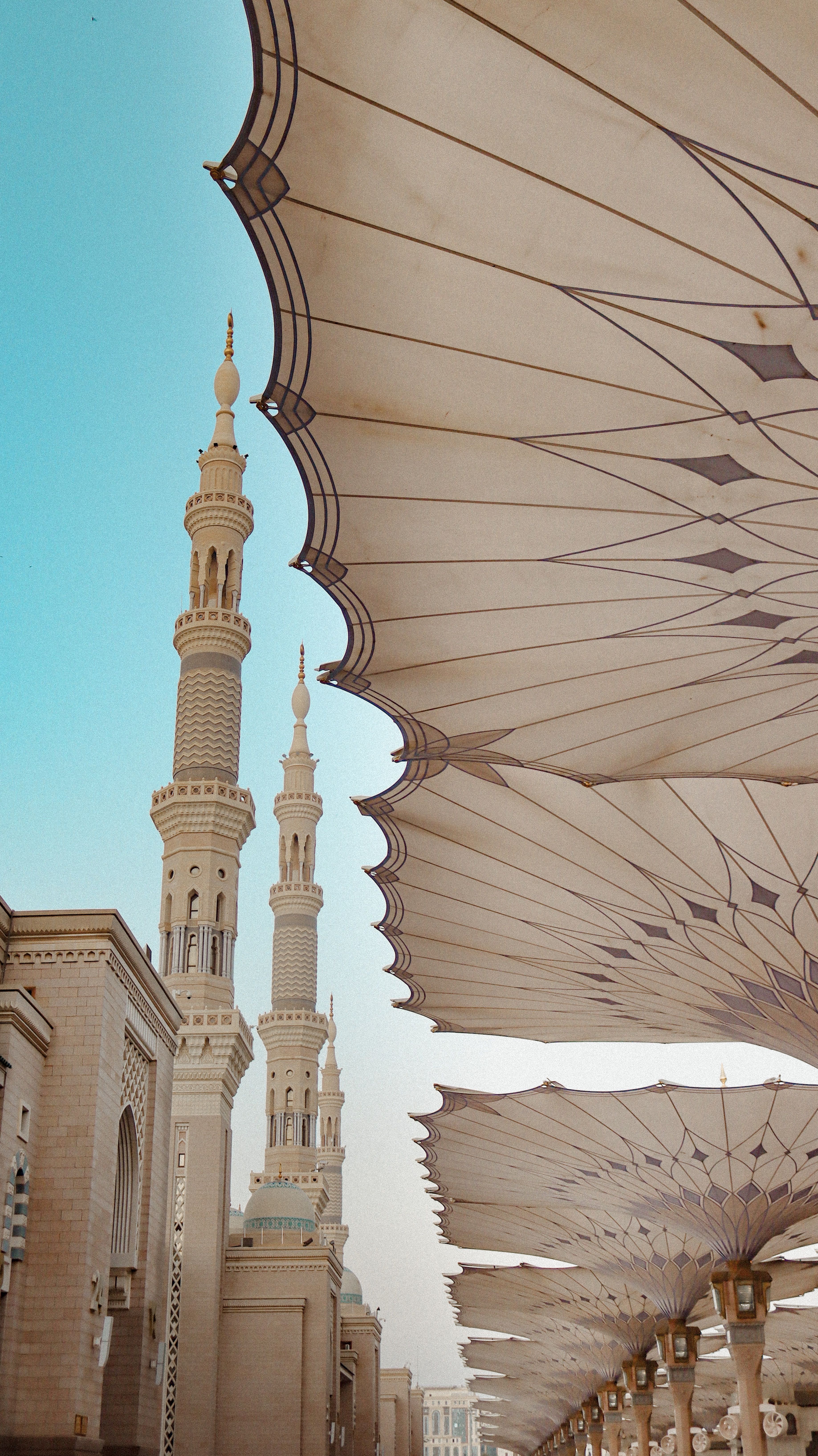 Row of Canopies in front of the Al Masjid an Nabawi Mosque · Free Stock ...