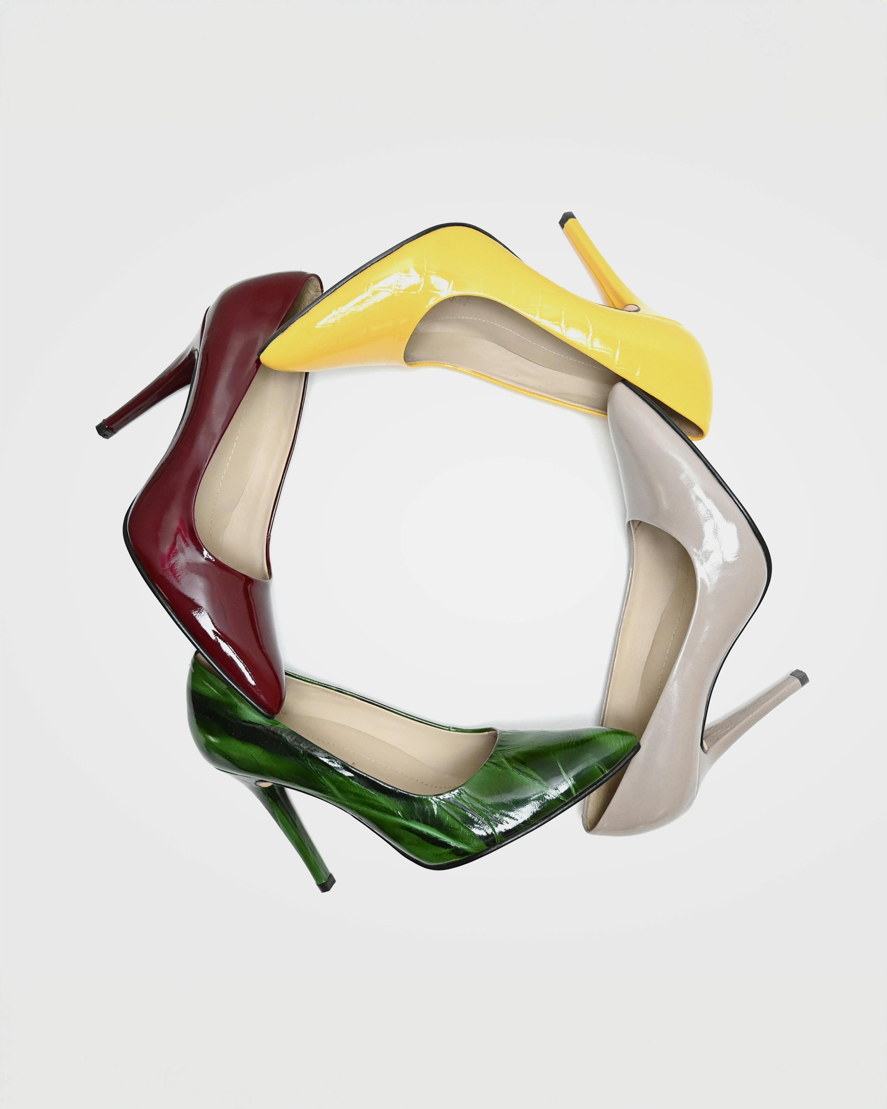 Circle of Colorful High Heels · Free Stock Photo