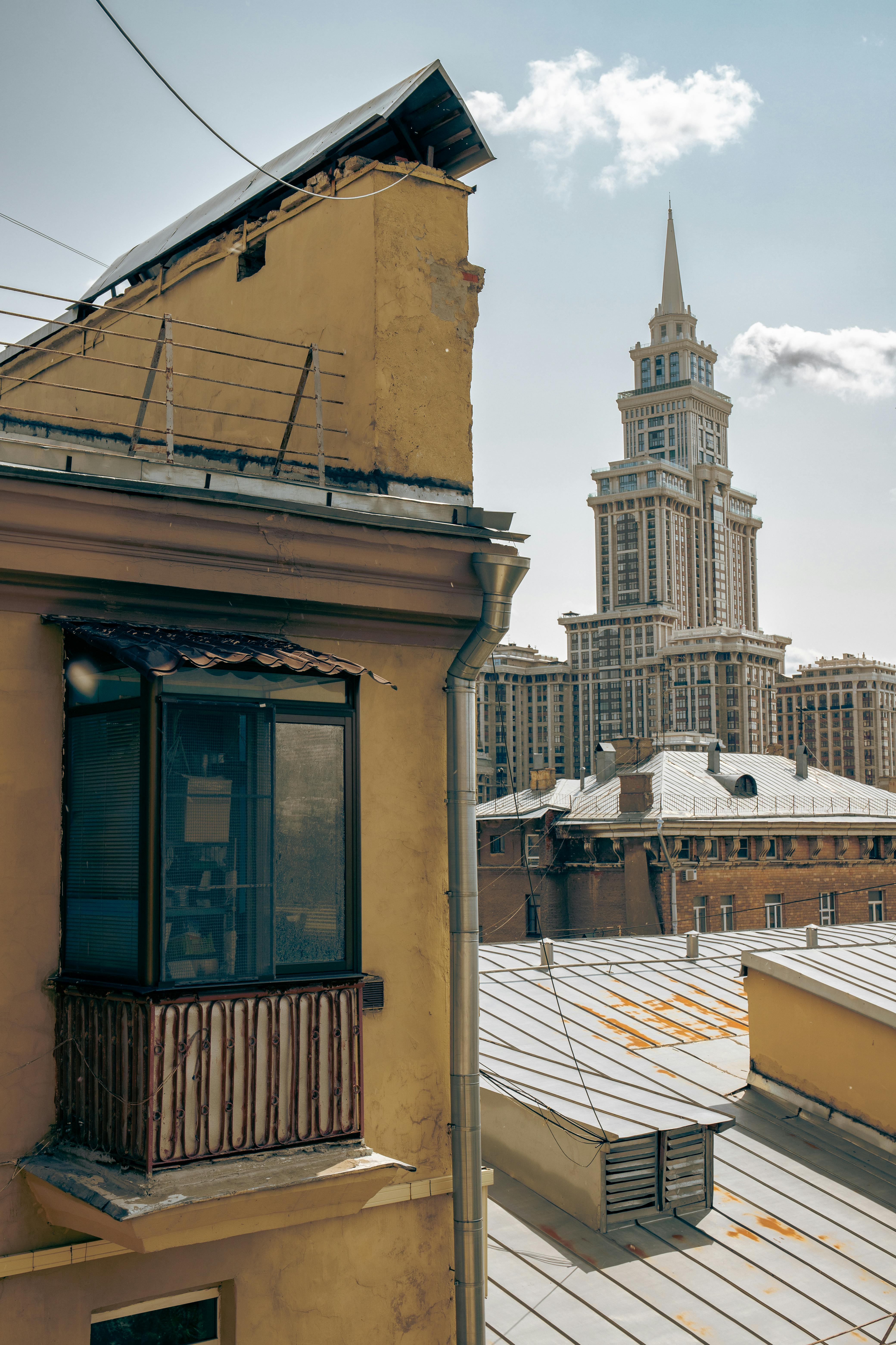 View of the Triumph Palace from a Building Rooftop · Free Stock Photo
