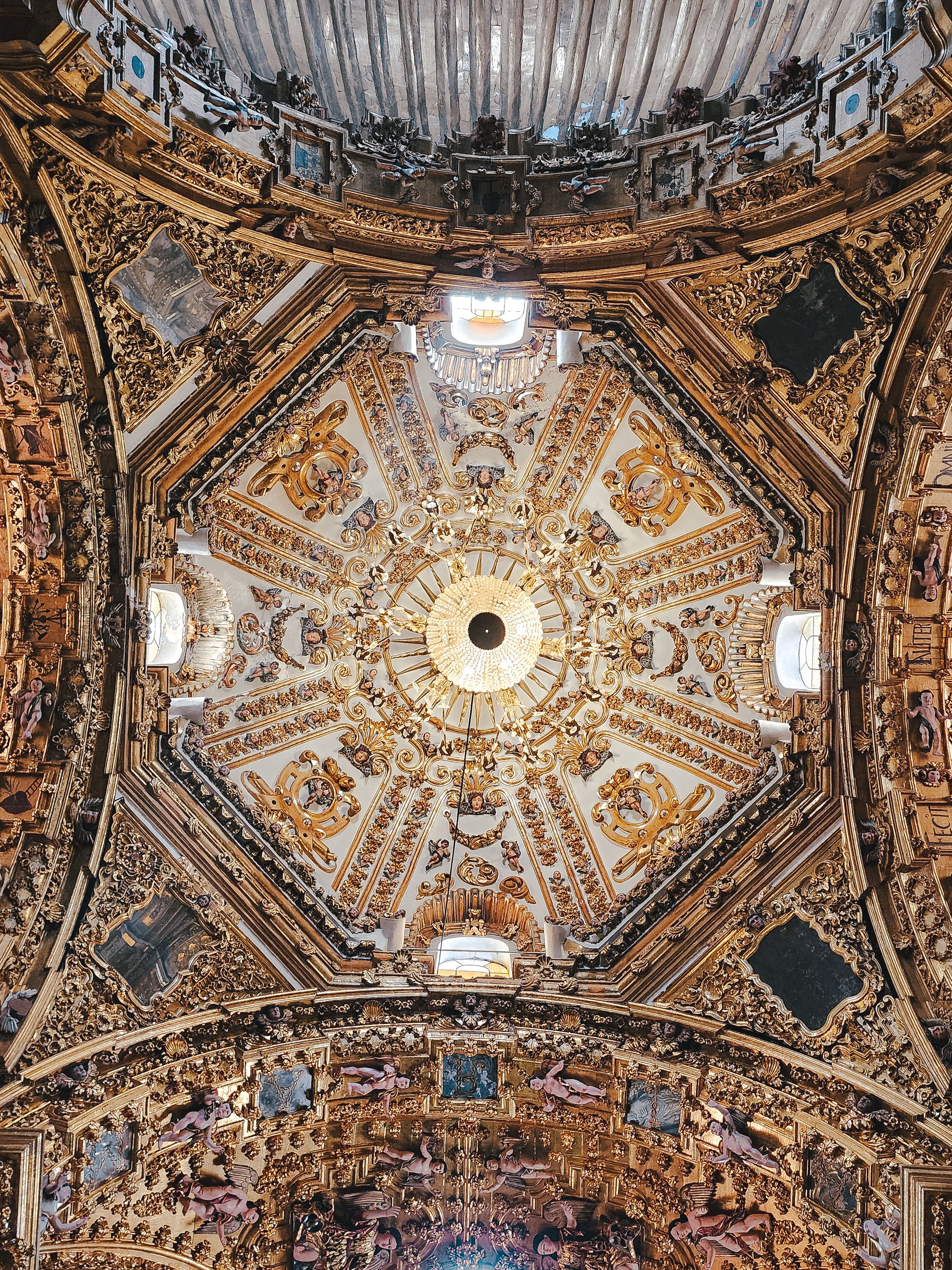Ornate Ceiling of the Basilica of Our Lady of Ocotlan · Free Stock Photo