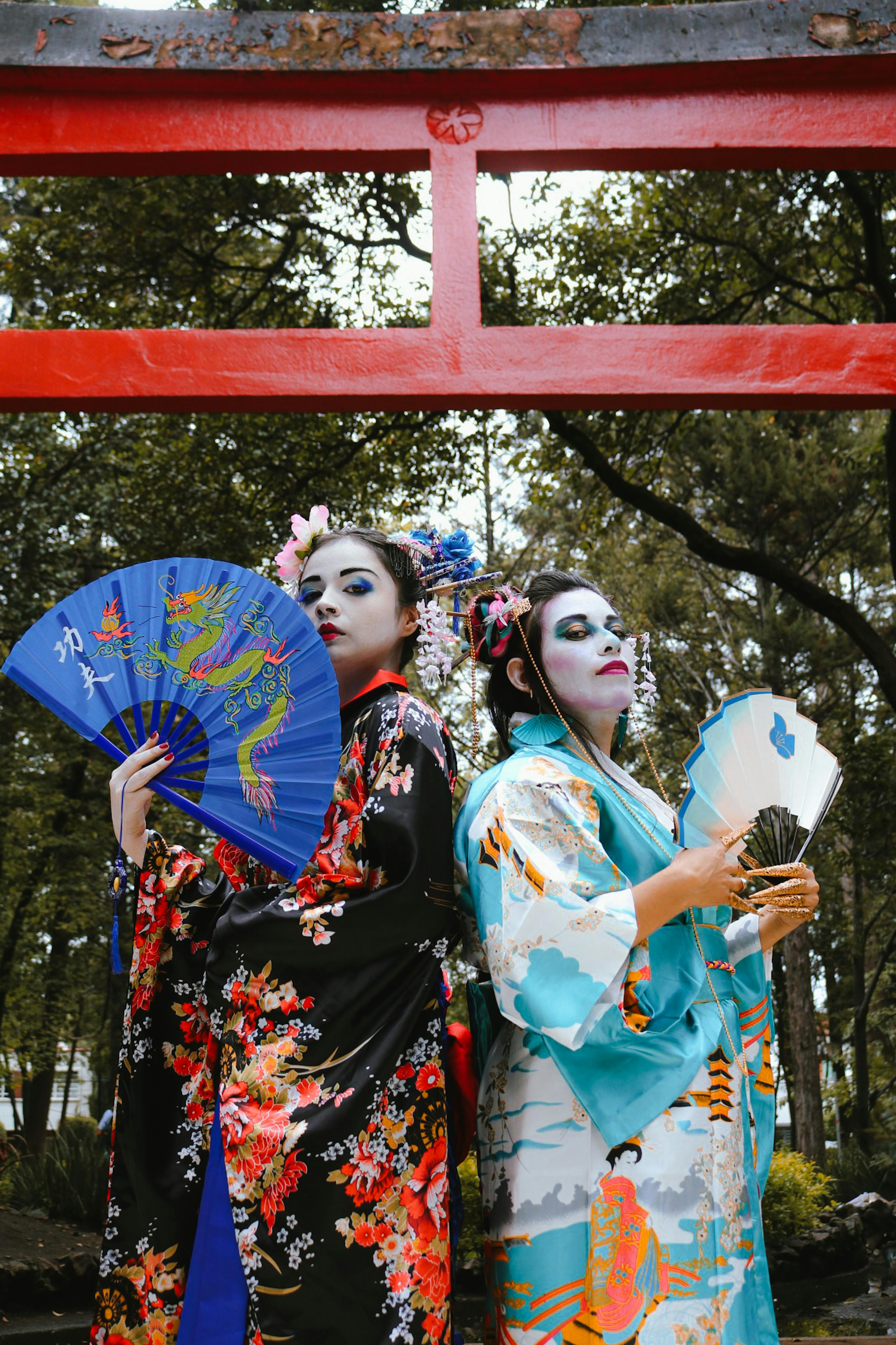Geisha Standing under Torii · Free Stock Photo