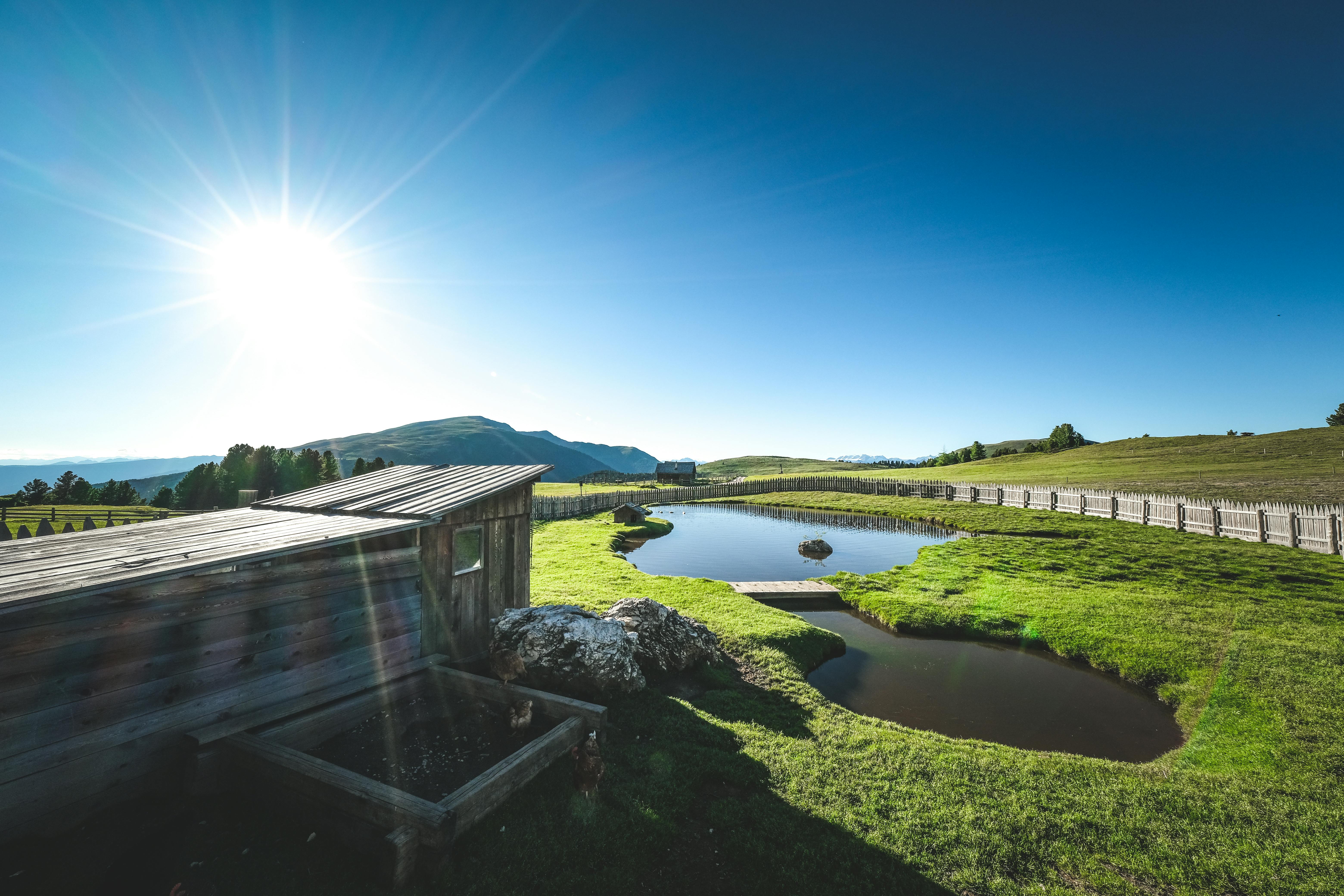 Sun over Farm in Countryside · Free Stock Photo