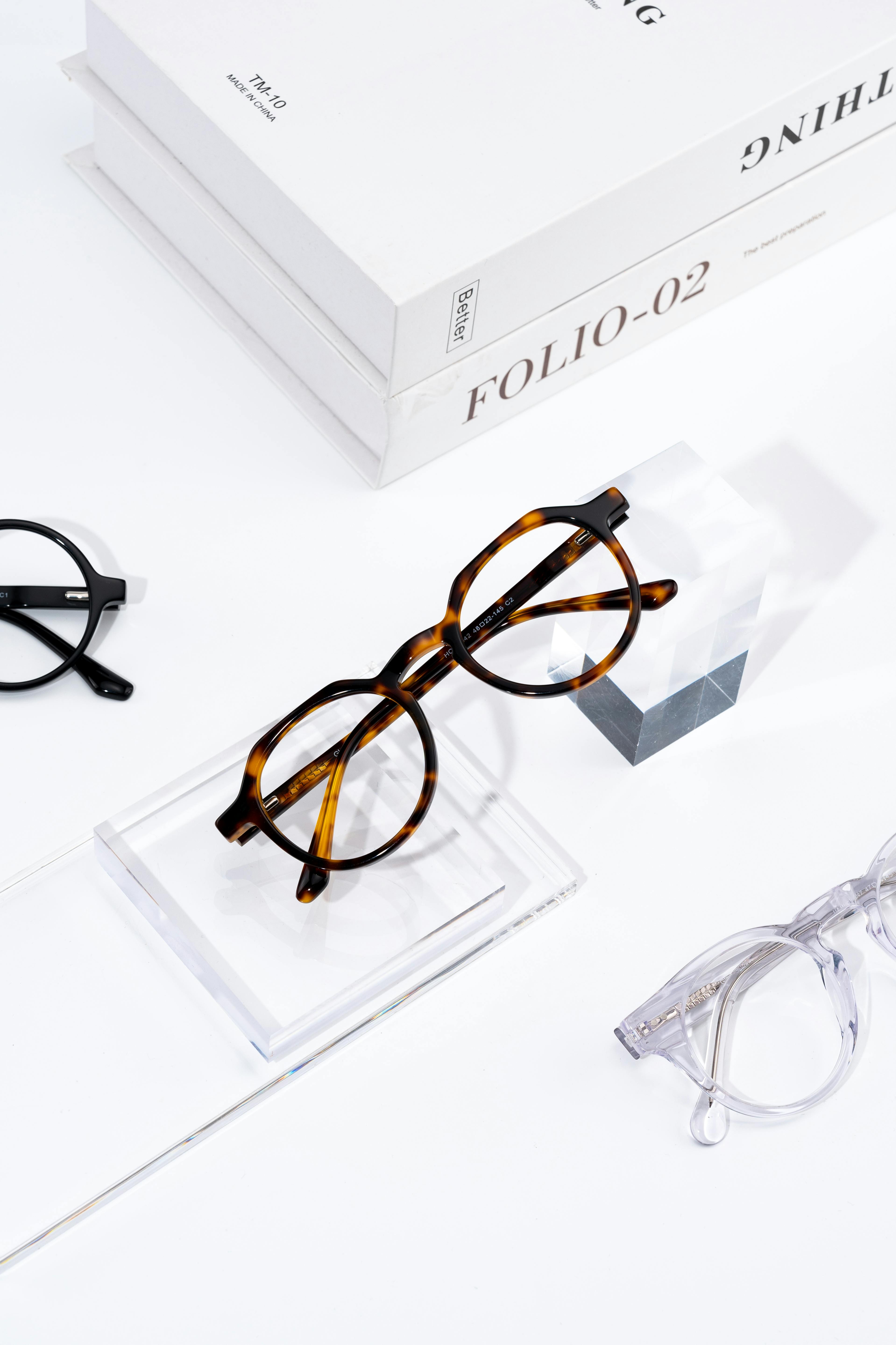 Contemporary Eyewear: Chic Eyeglasses on Display · Free Stock Photo