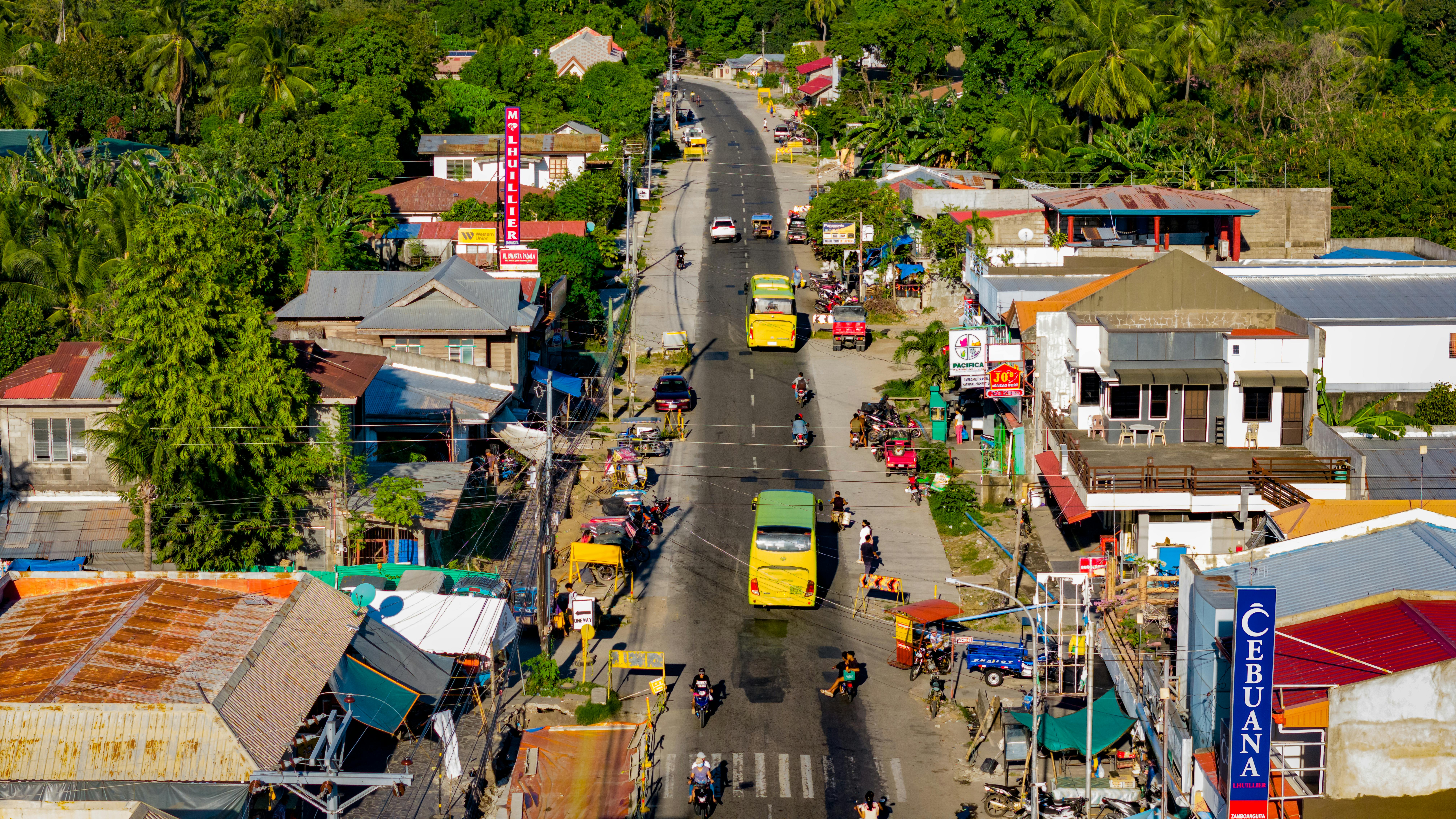 Aerial view of a city road in Philippines. · Free Stock Photo