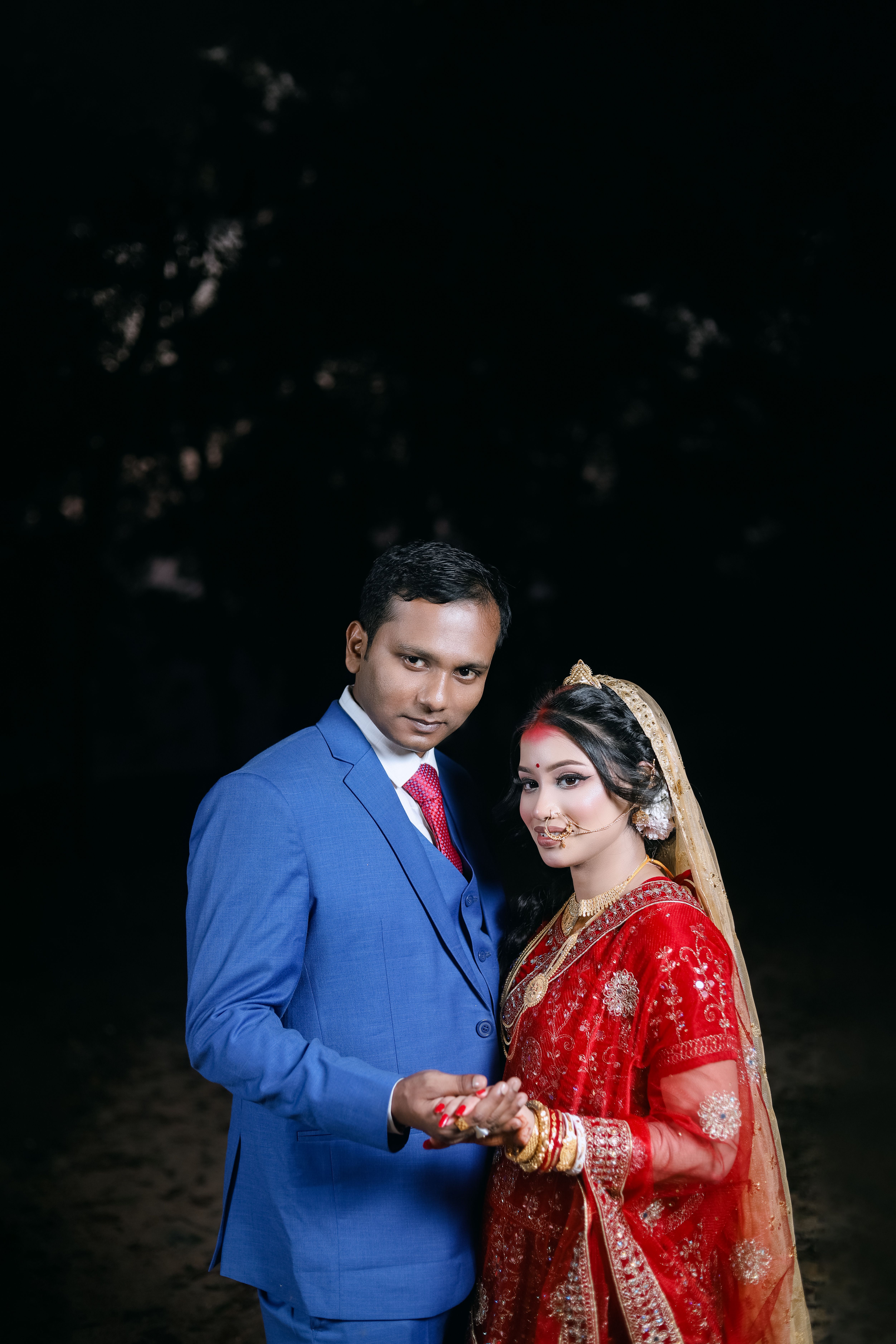 A couple in traditional indian attire posing for a photo · Free Stock Photo