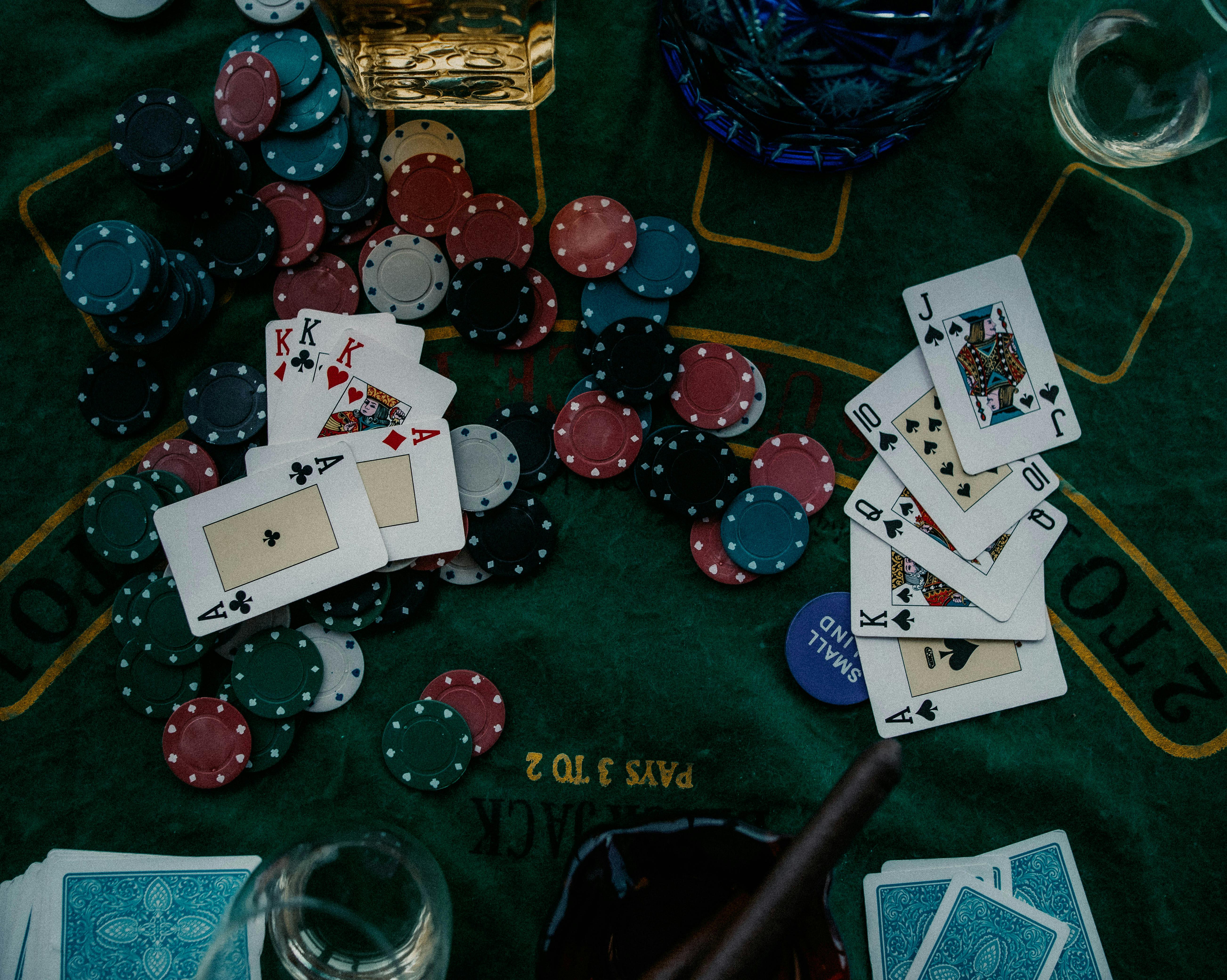 Poker Table with Playing Cards and Chips in Buenos Aires · Free Stock Photo