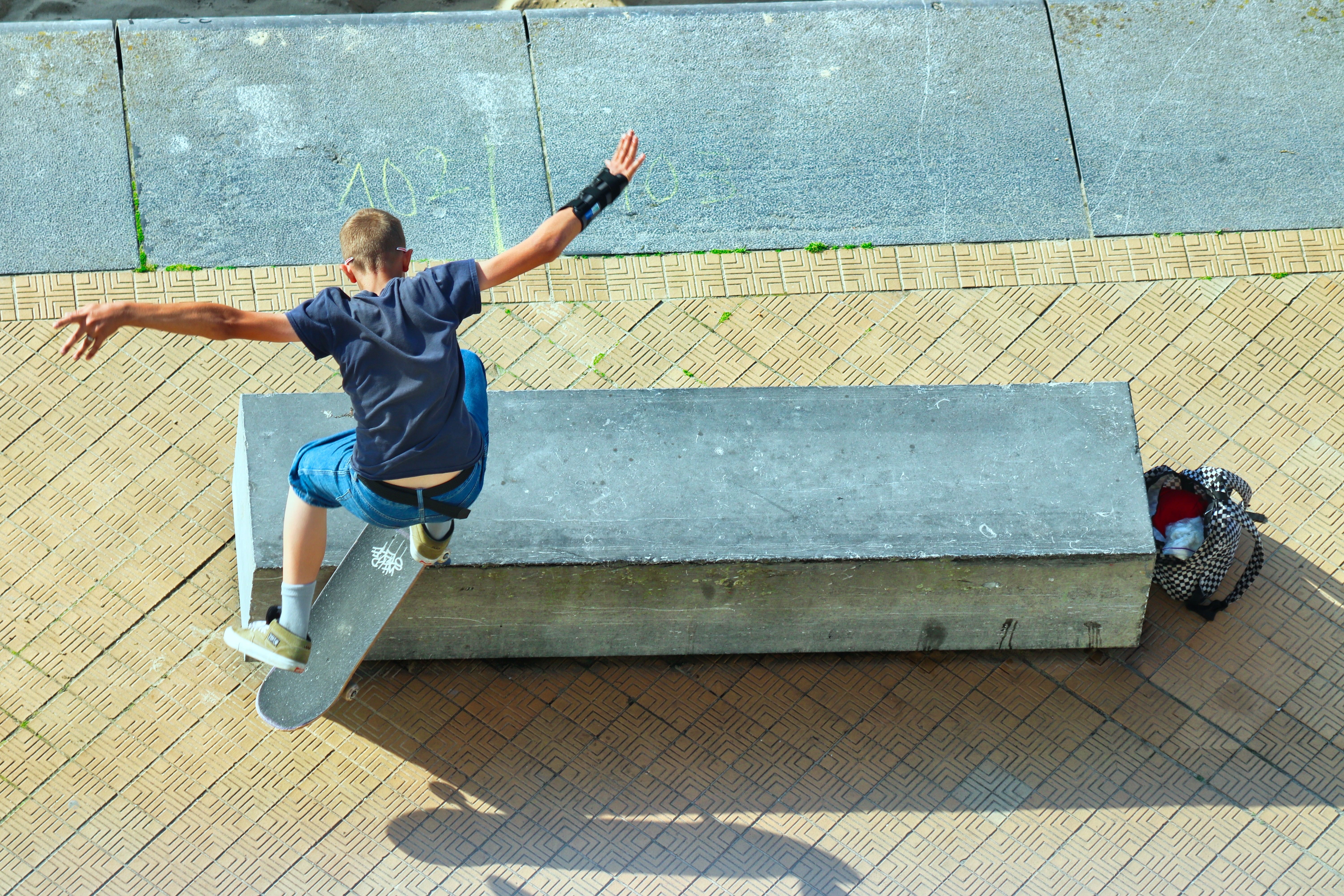 Jumping Man Together With Blue Skateboard · Free Stock Photo