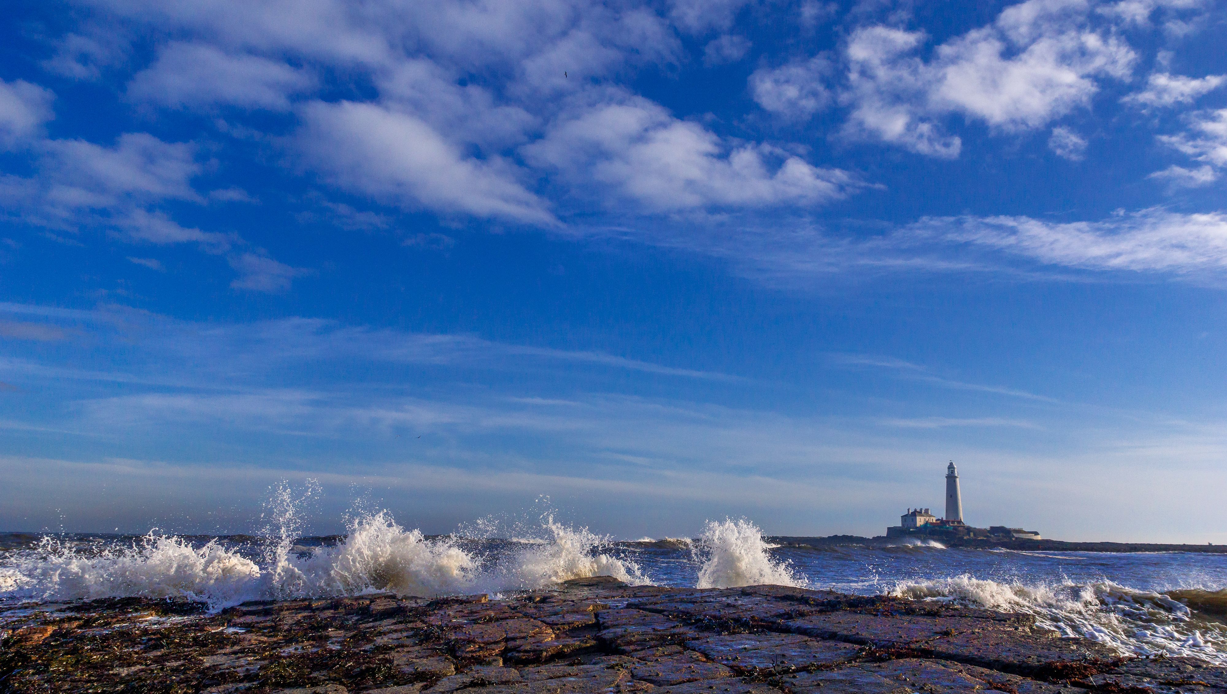 Ocean Wave Splashing on Dock · Free Stock Photo