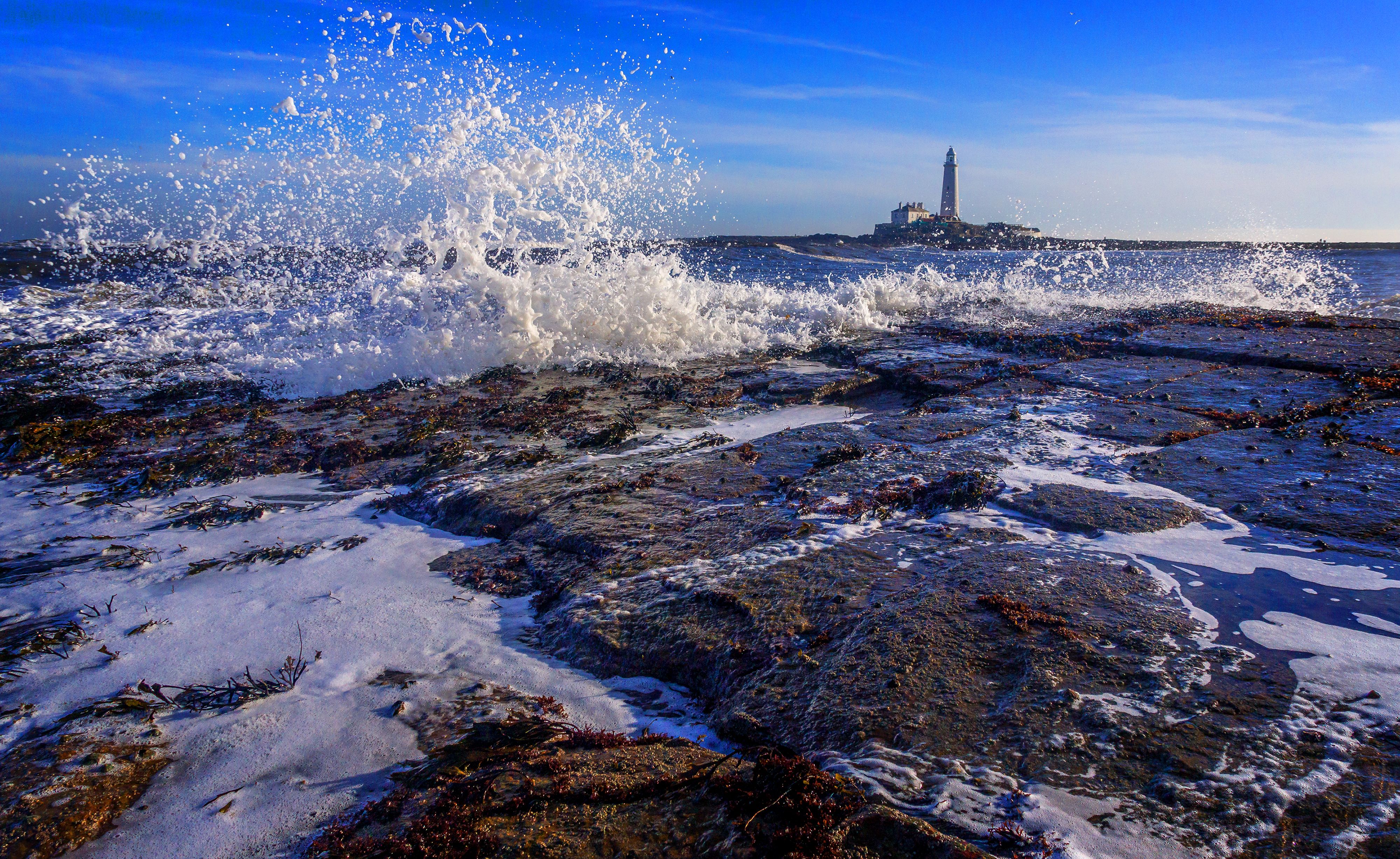 Ocean Wave Splashing on Dock · Free Stock Photo