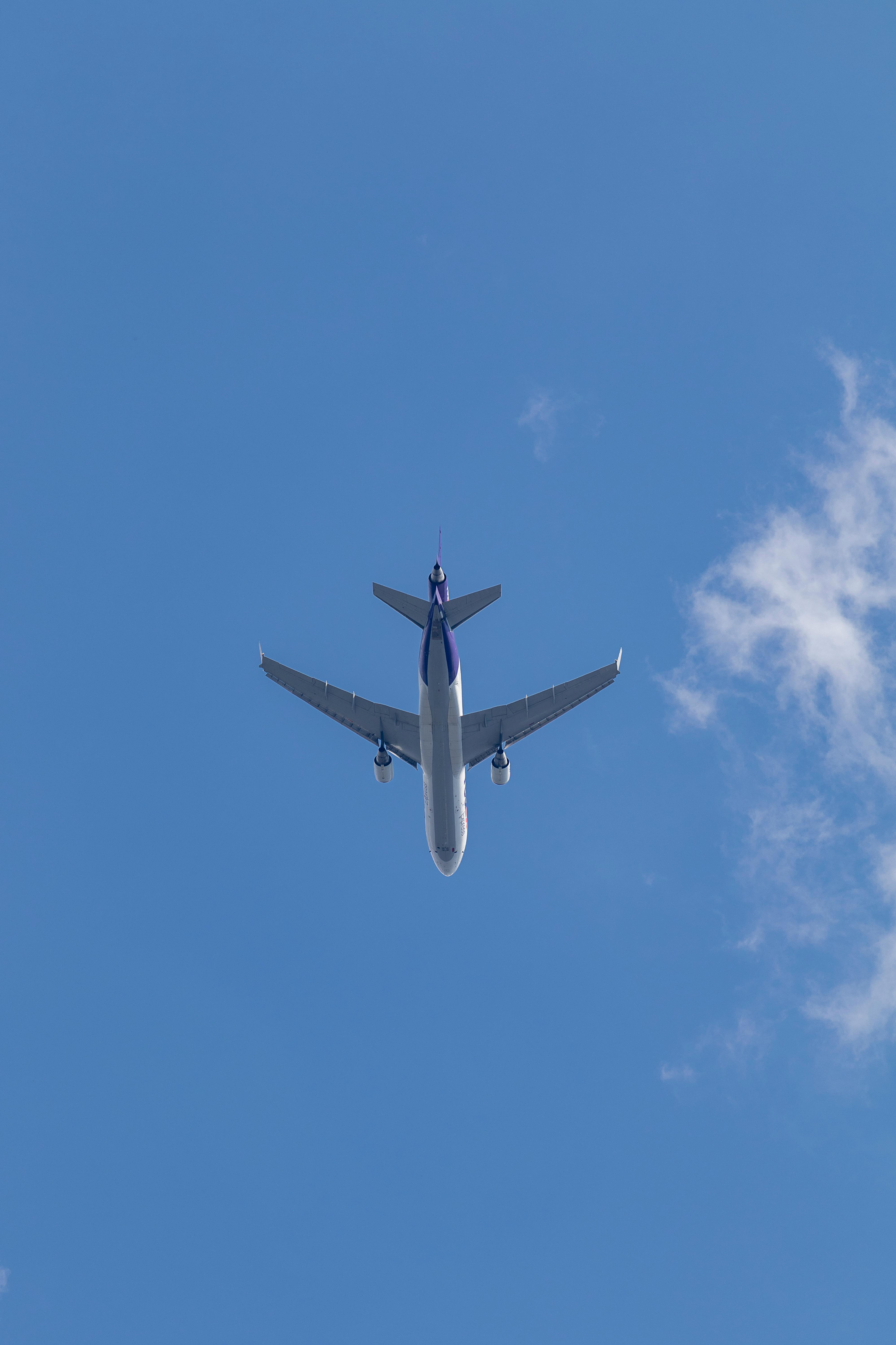 A large airplane flying in the sky · Free Stock Photo
