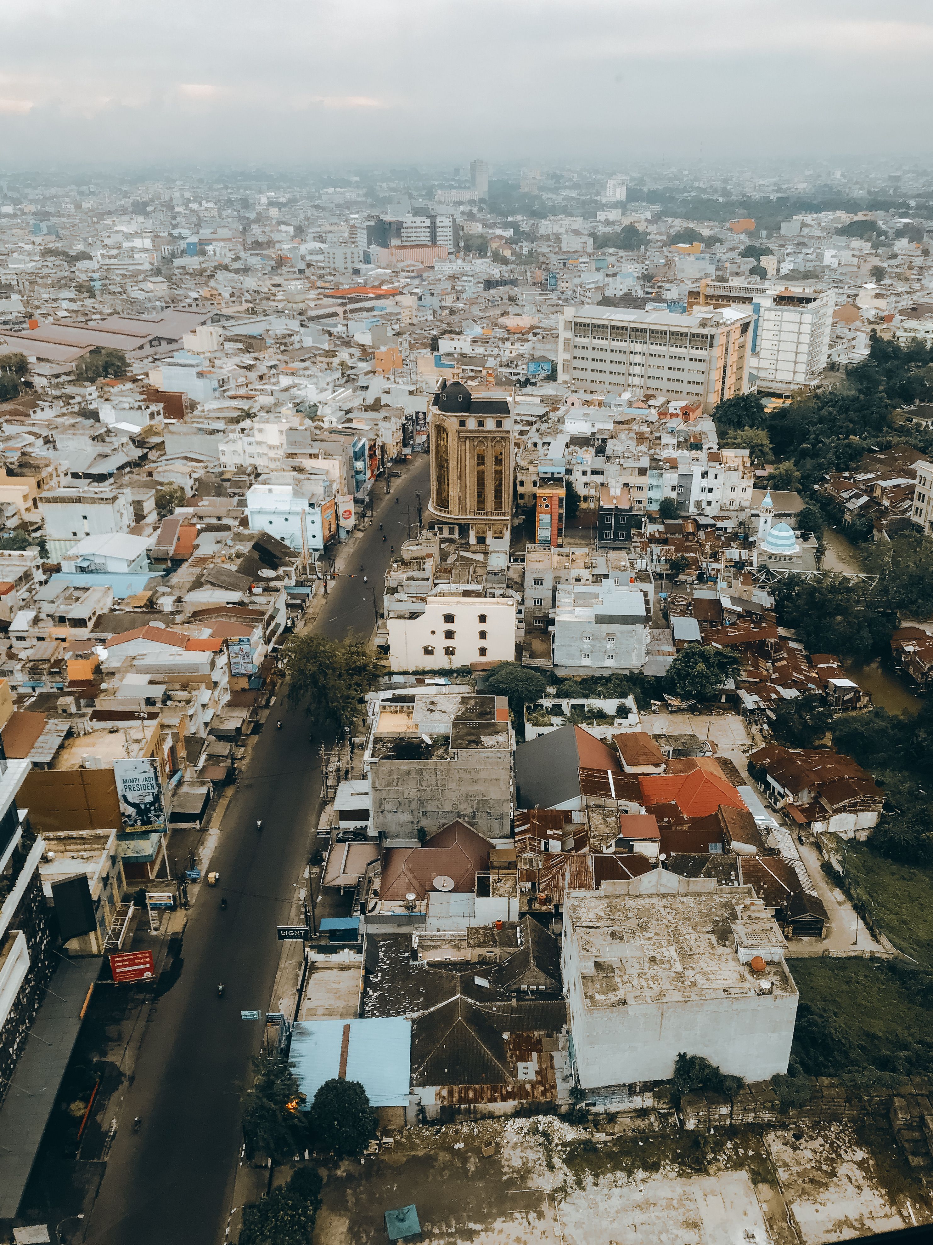 An Aerial Photography of City Buildings During Sunset · Free Stock Photo