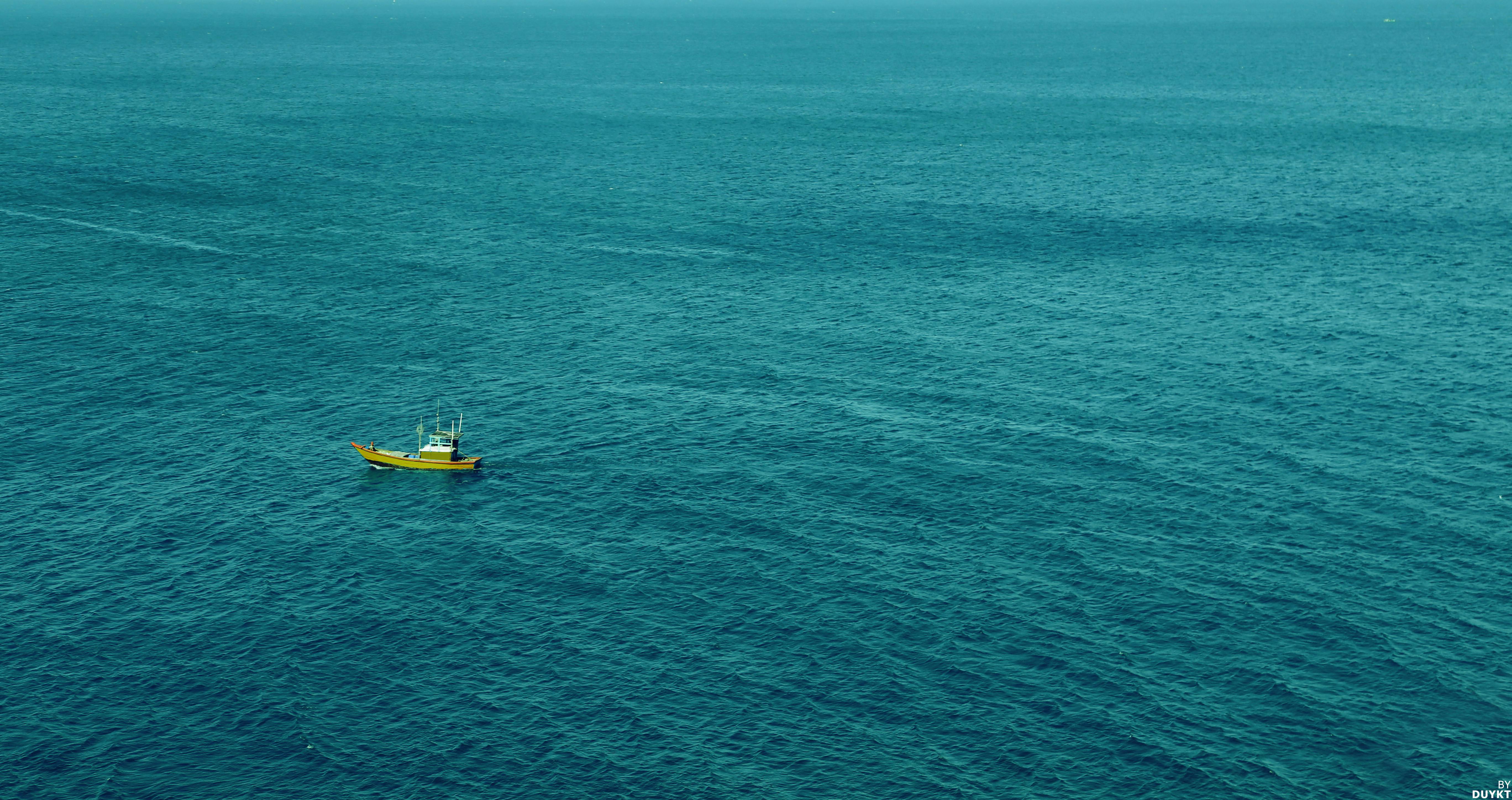 Free stock photo of alone, Blue ocean, boat