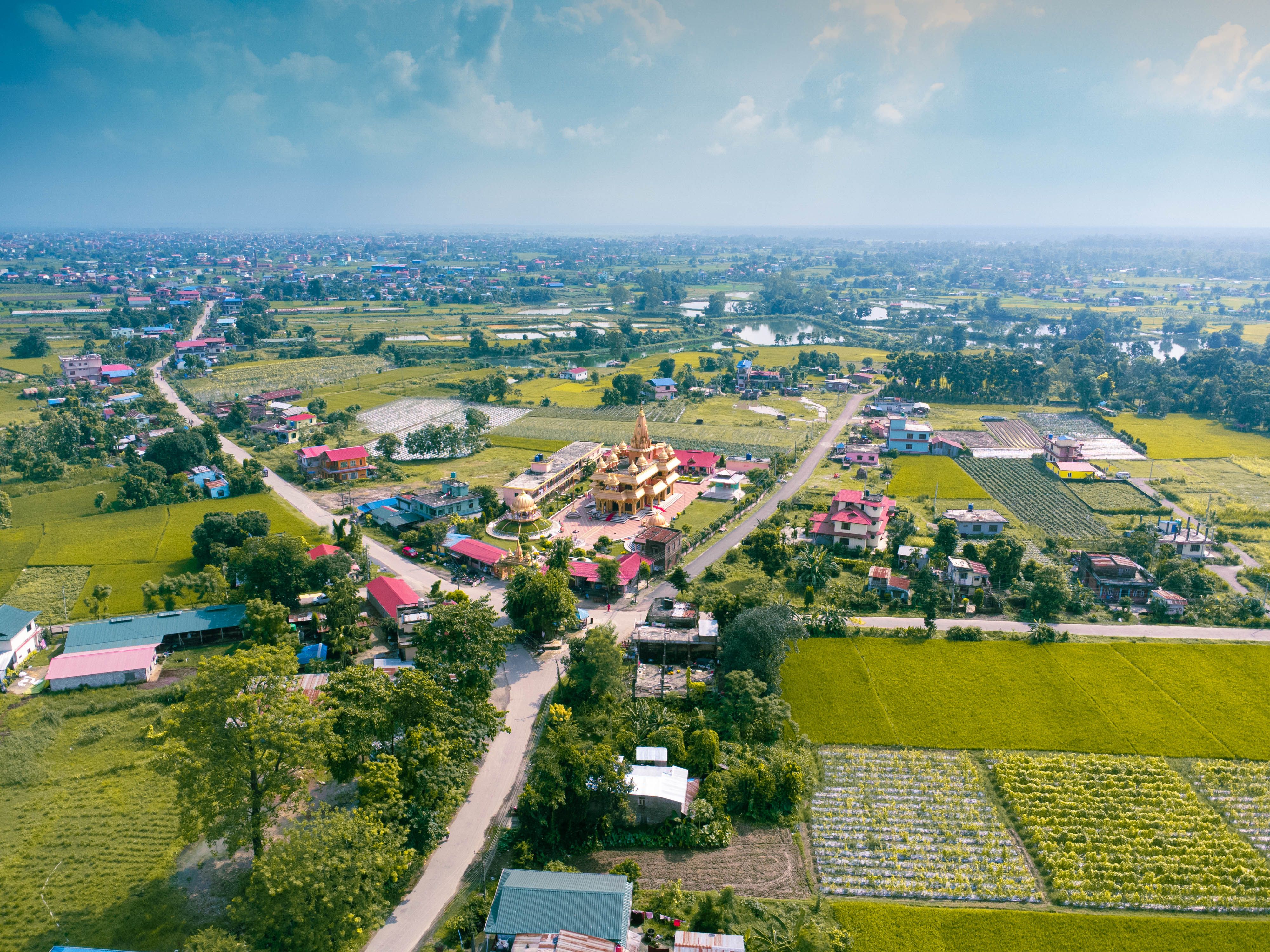 Aerial view of rural village in thailand · Free Stock Photo