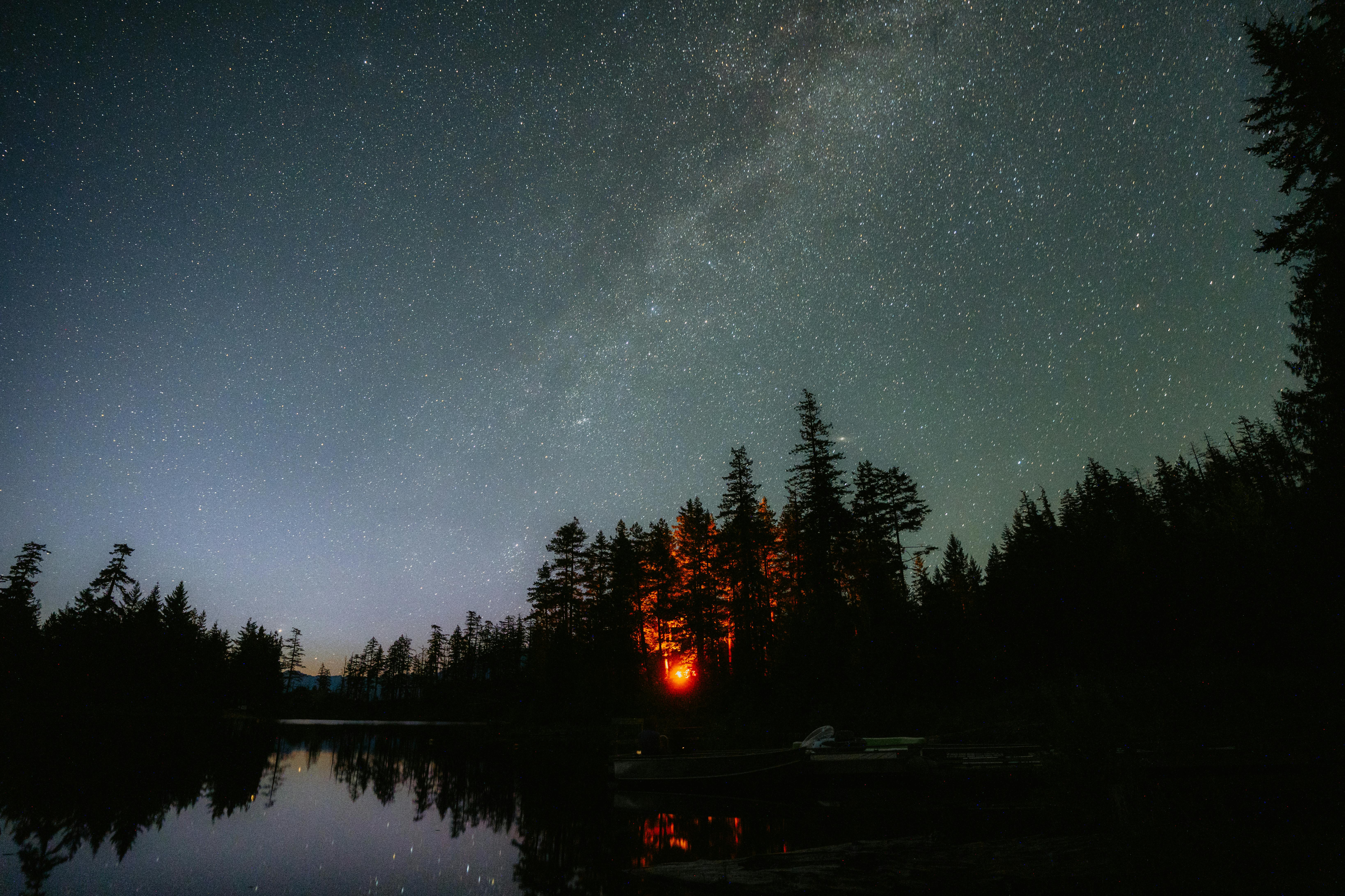Stunning Starry Night Over Lake in Lombardia, Italy · Free Stock Photo