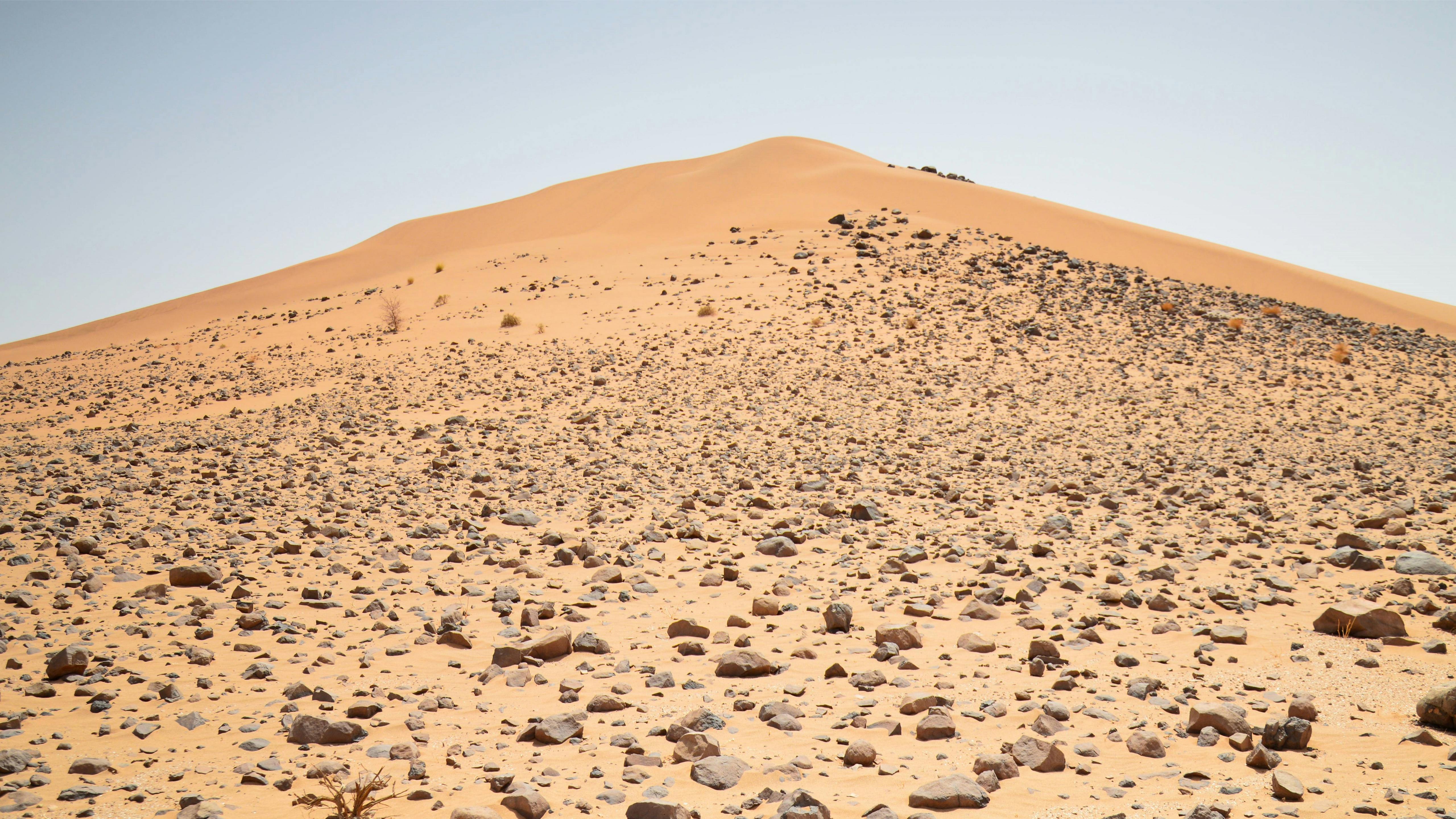 A desert landscape with rocks and sand · Free Stock Photo