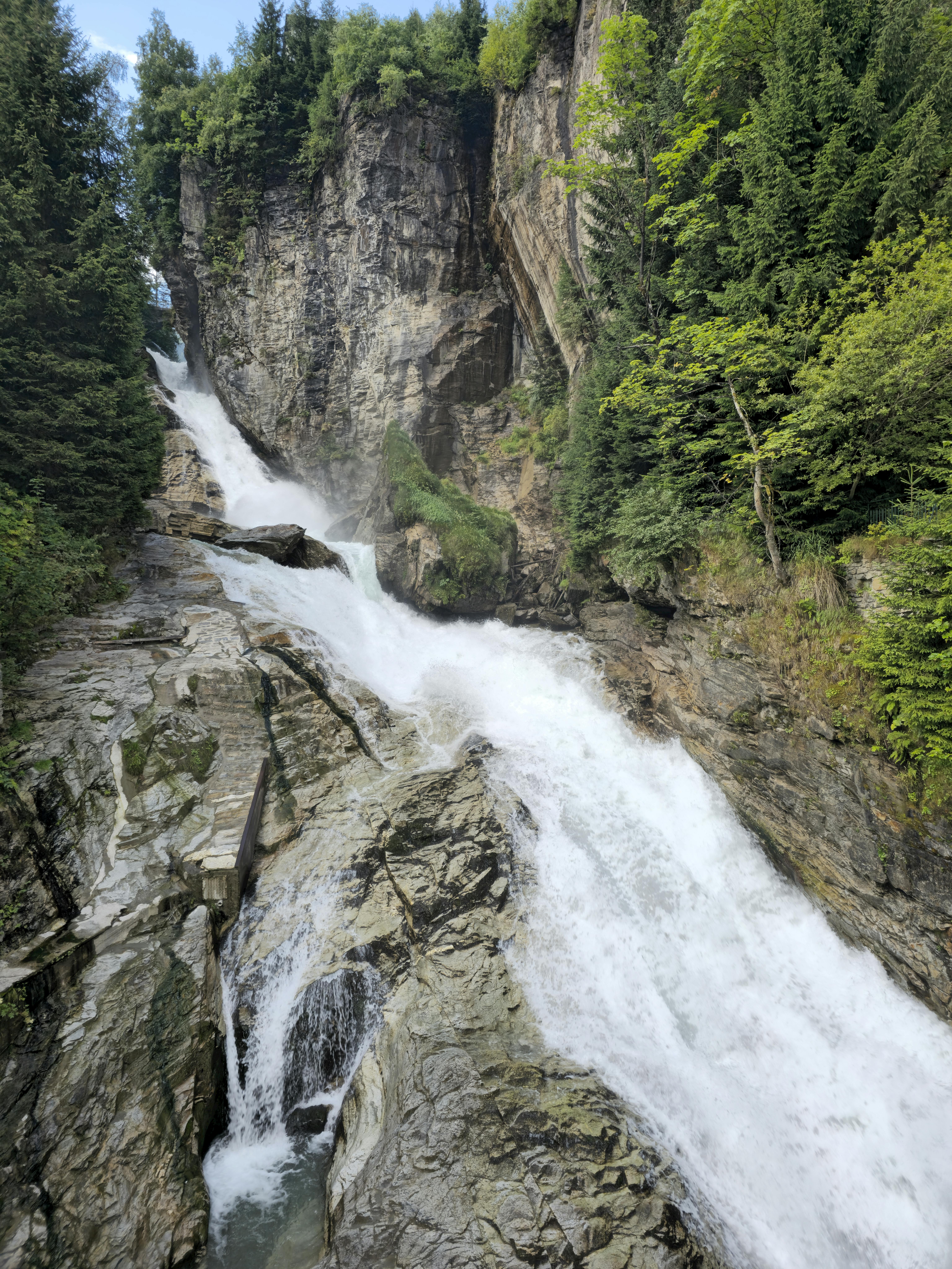 Waterfall Near Trees · Free Stock Photo