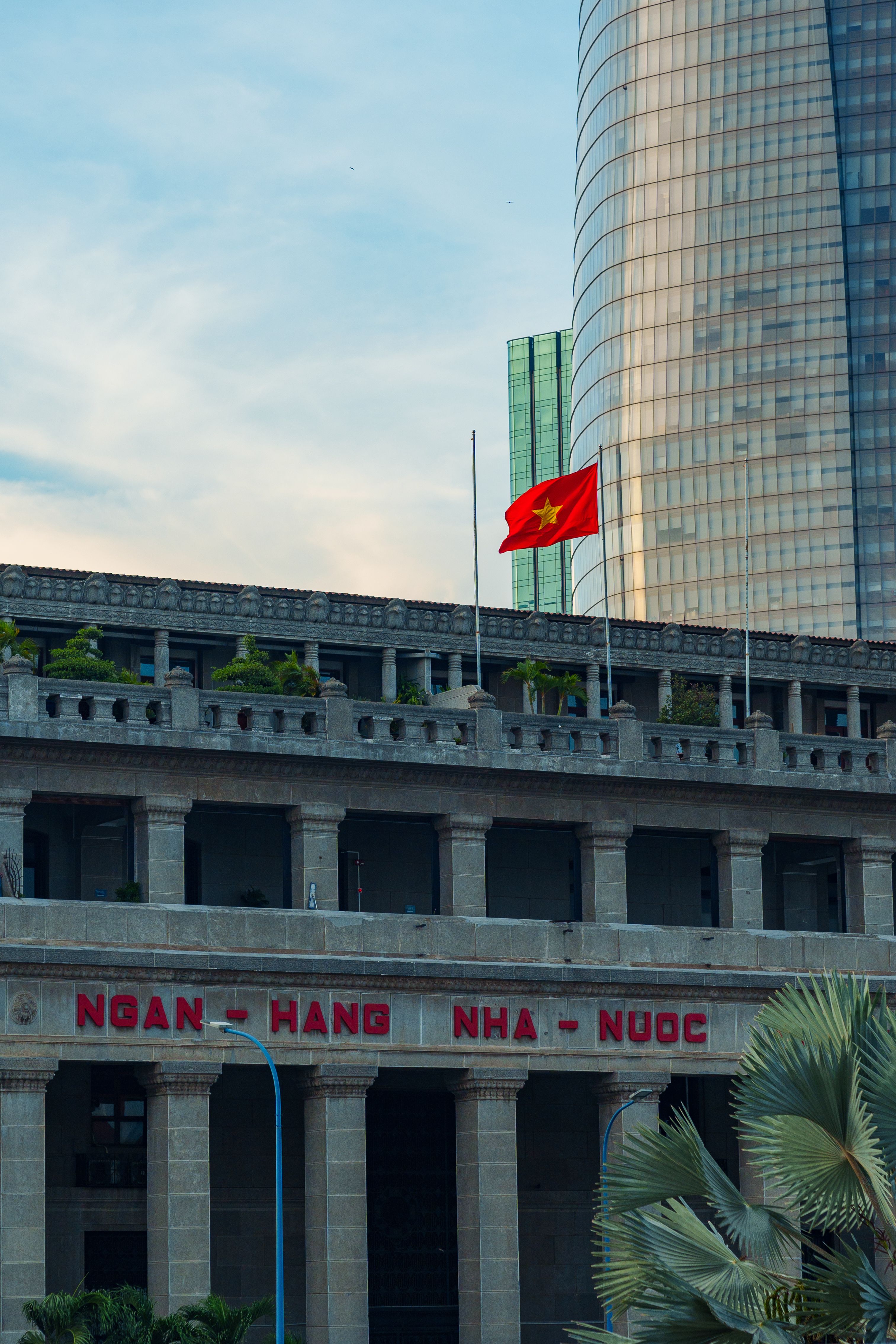 Vietnamese Flag Waving Proudly in Saigon · Free Stock Photo